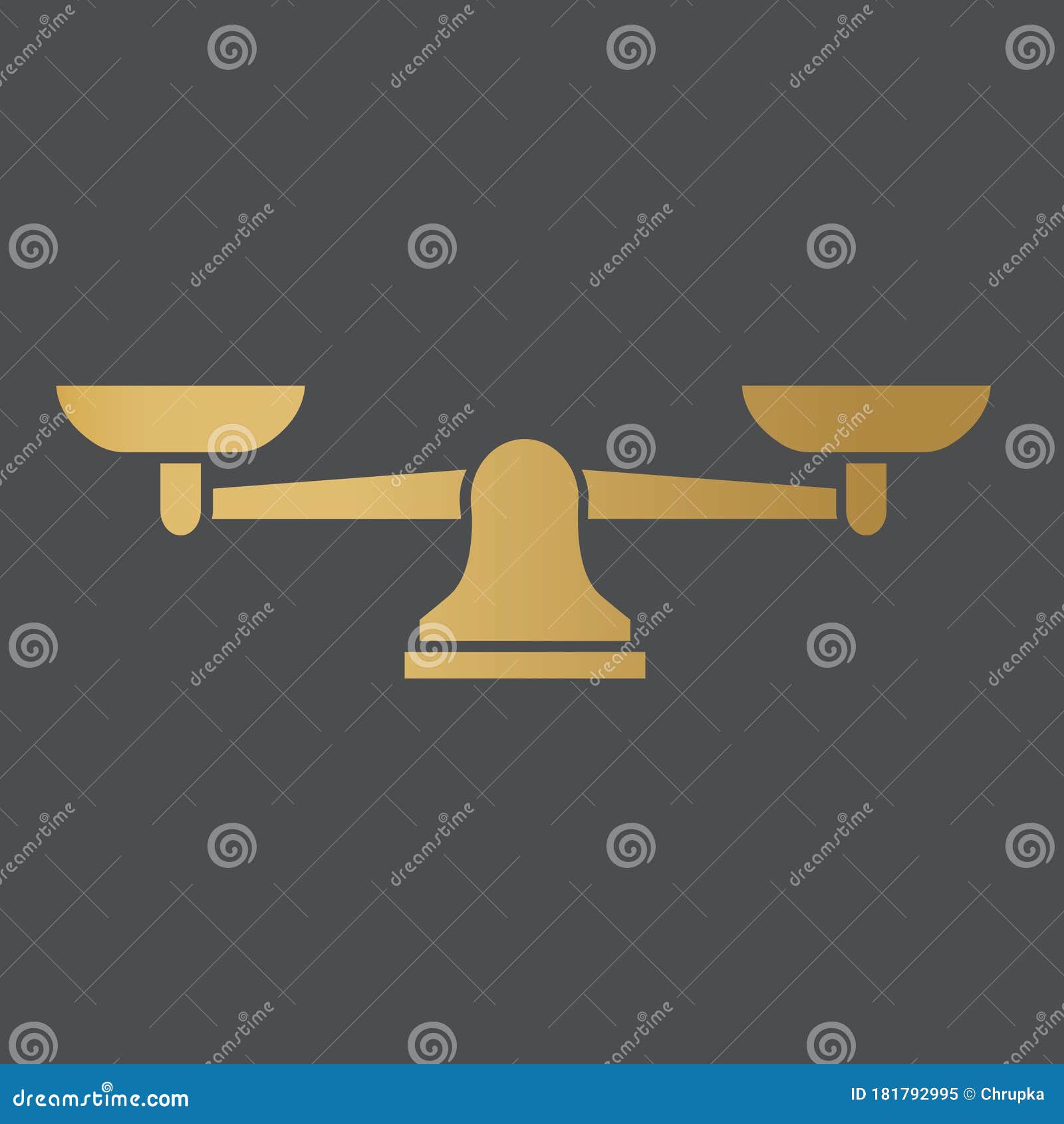 Golden scale weight icon stock vector. Illustration of scale - 181792995