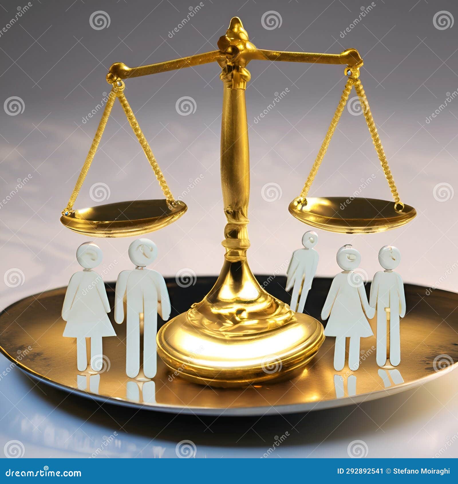 Golden Scales of Justice Human Right Concept Stock Illustration ...