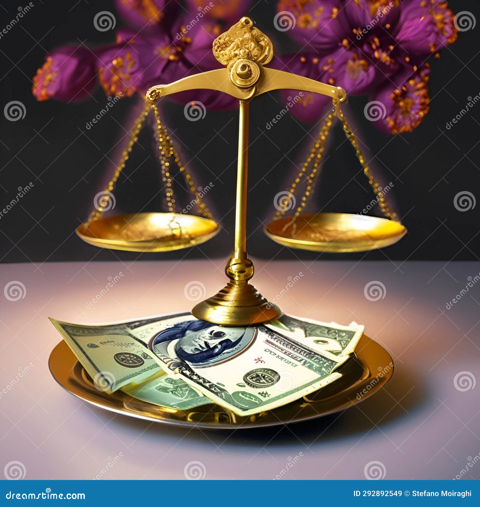 Golden Scales of Justice Human Right Concept Stock Illustration ...
