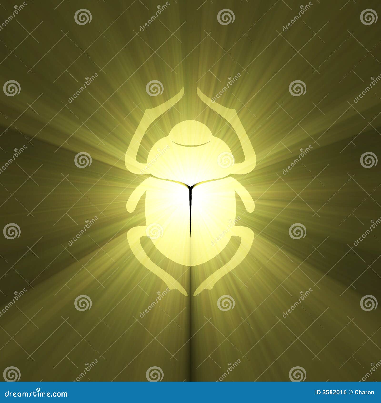 Golden Egyptian Scarab Light Flare Stock Illustration - Illustration of ...