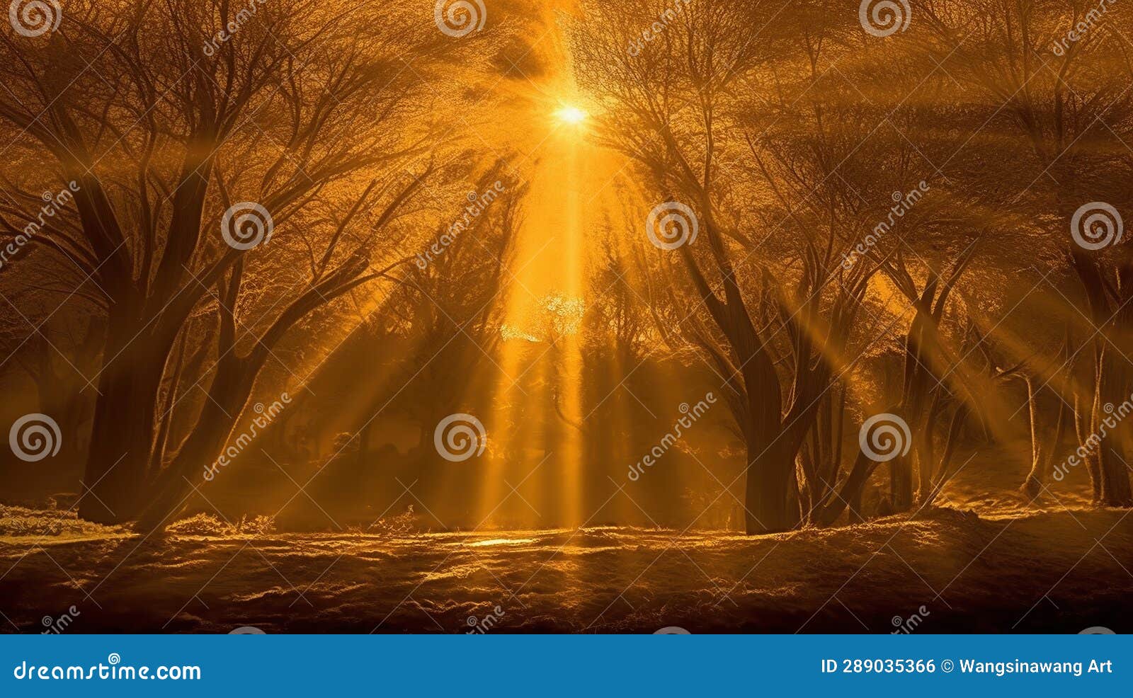 Golden Scene with Light Rays Effect , Generative AI Stock Illustration ...
