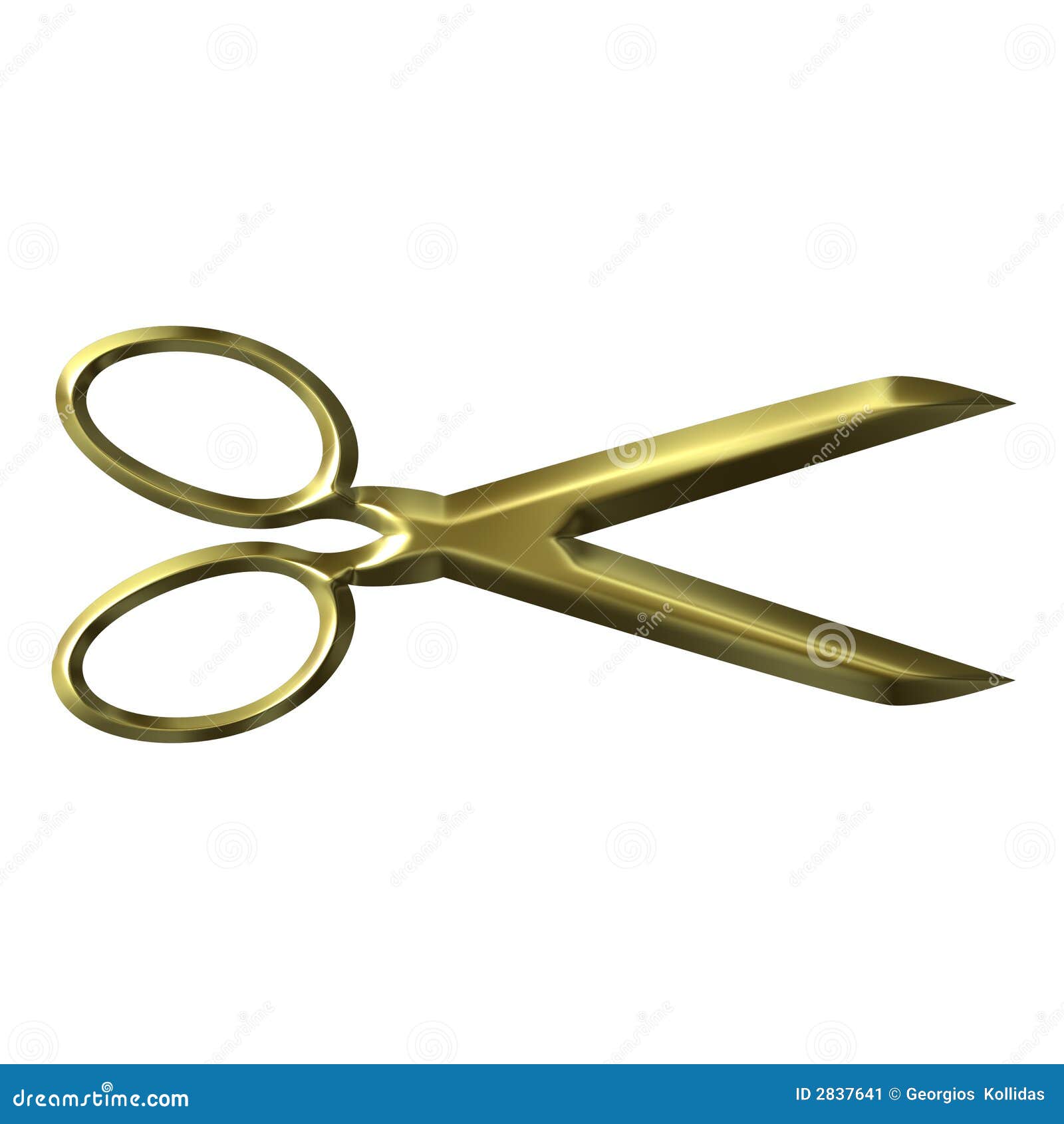 Golden Scissors Cut Ribbon Realistic Illustration | CartoonDealer.com ...