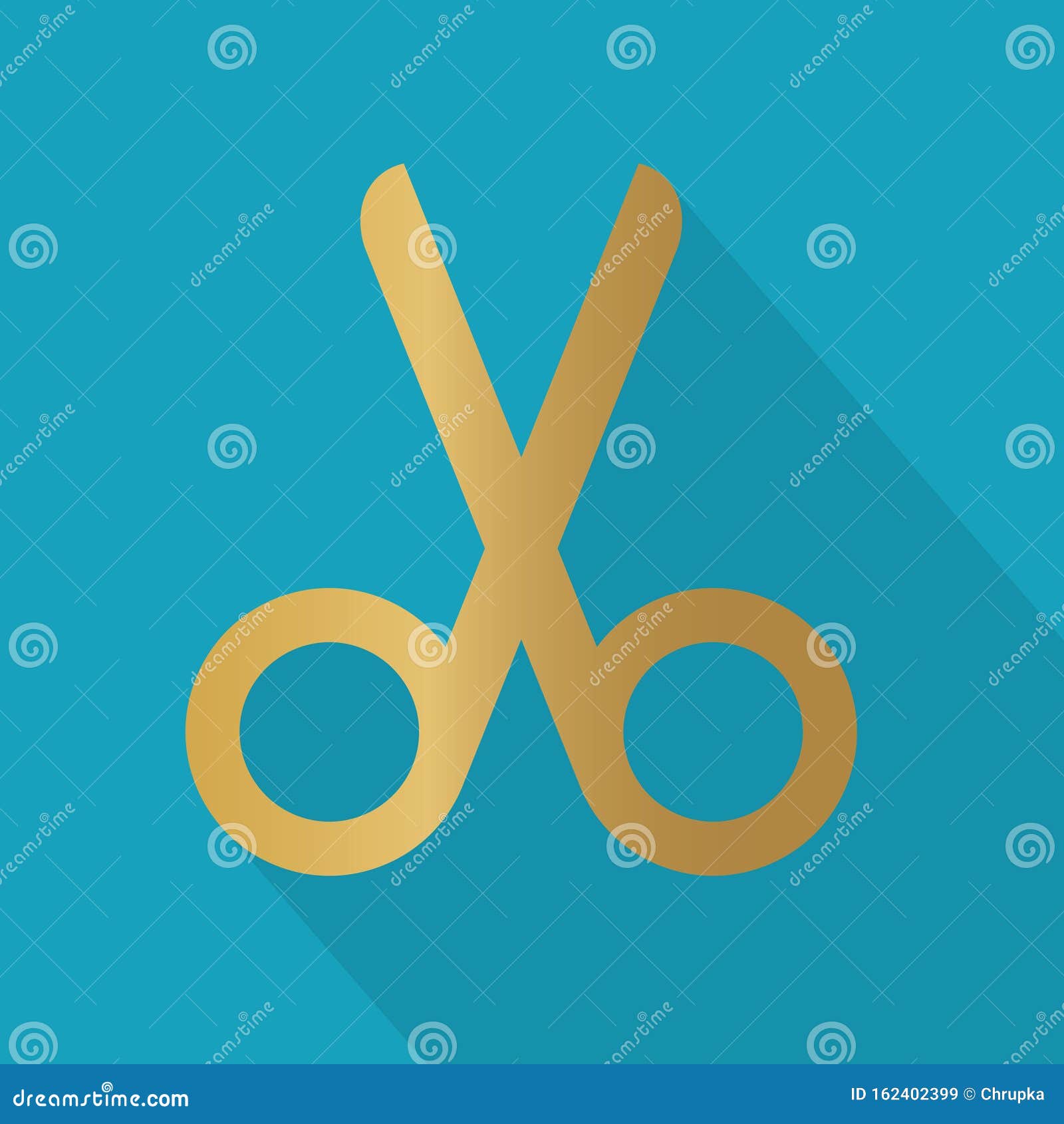 Golden scissors icon stock vector. Illustration of symbol - 162402399