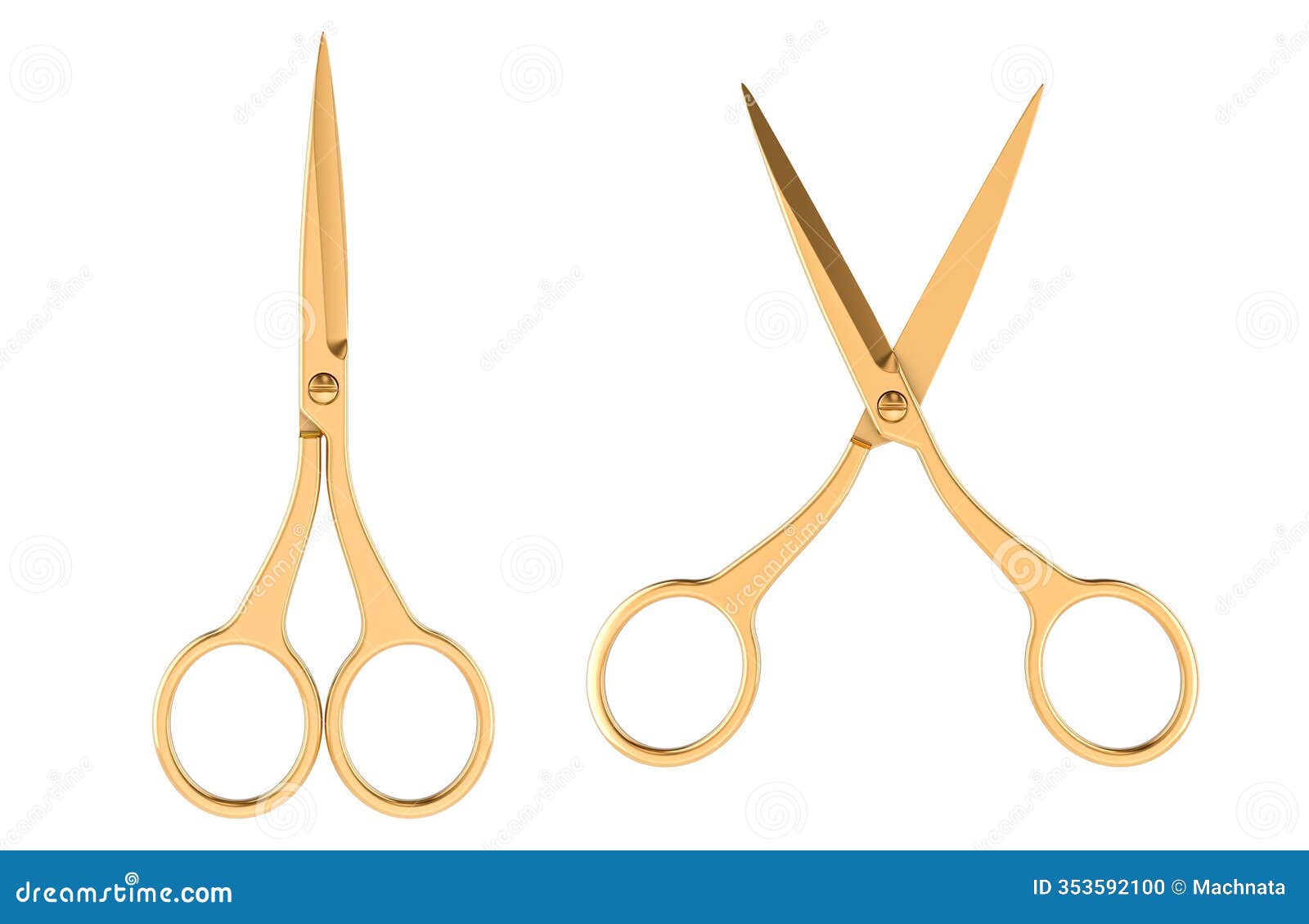 Golden Scissors Cutting Ceremony Ribbons. Vector Illustration ...