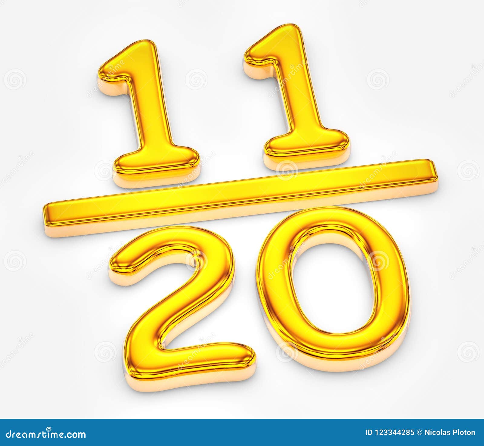 Golden Score of Eleven Out of Twenty Illustration Stock Illustration ...