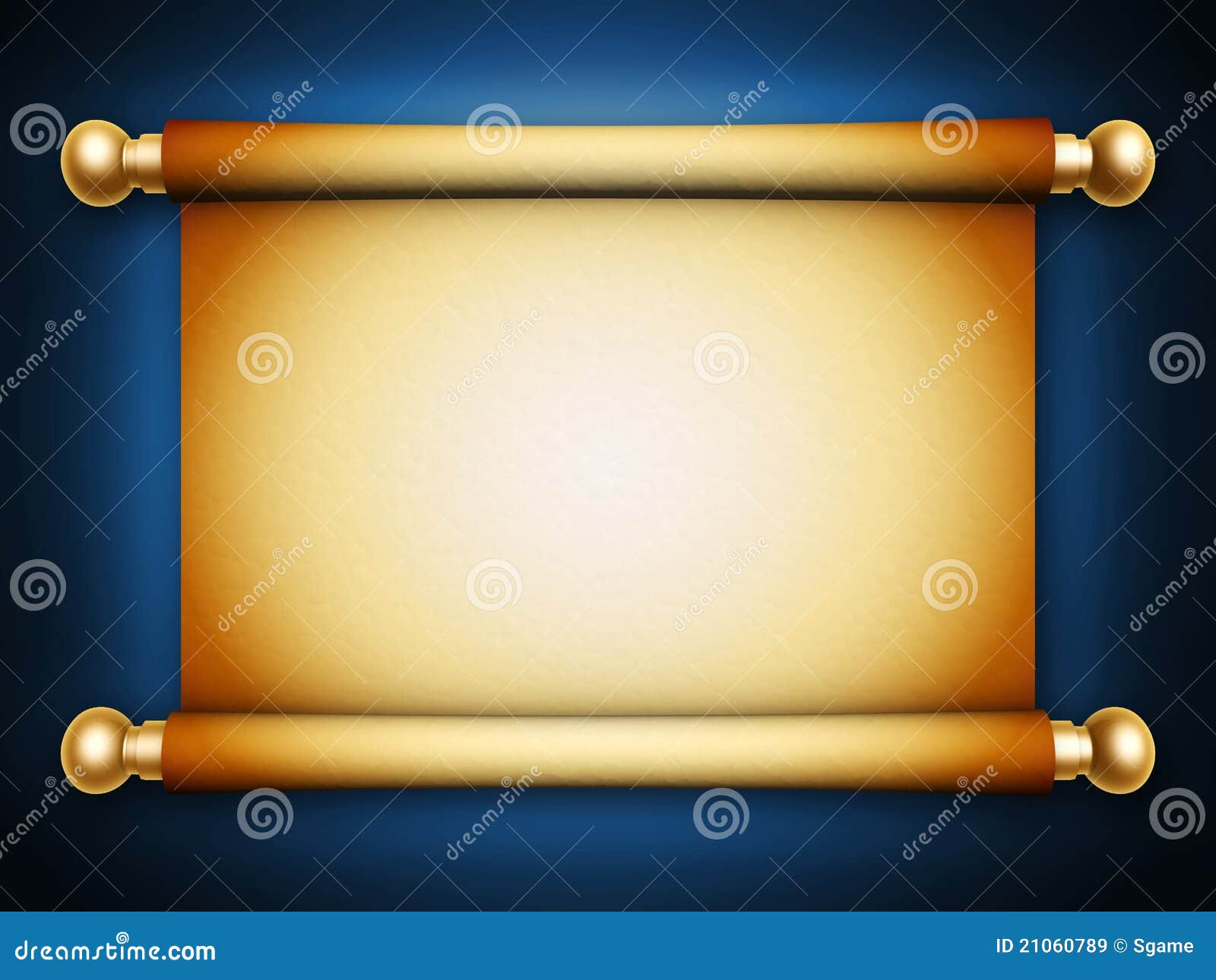 Golden scroll parchment stock illustration. Illustration of antique ...