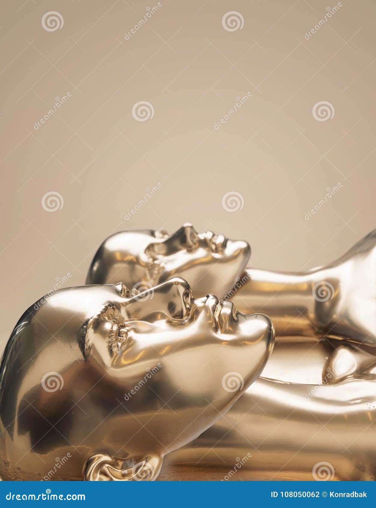 Golden Scuplture of Human - Masterpiece Stock Photo - Image of head ...