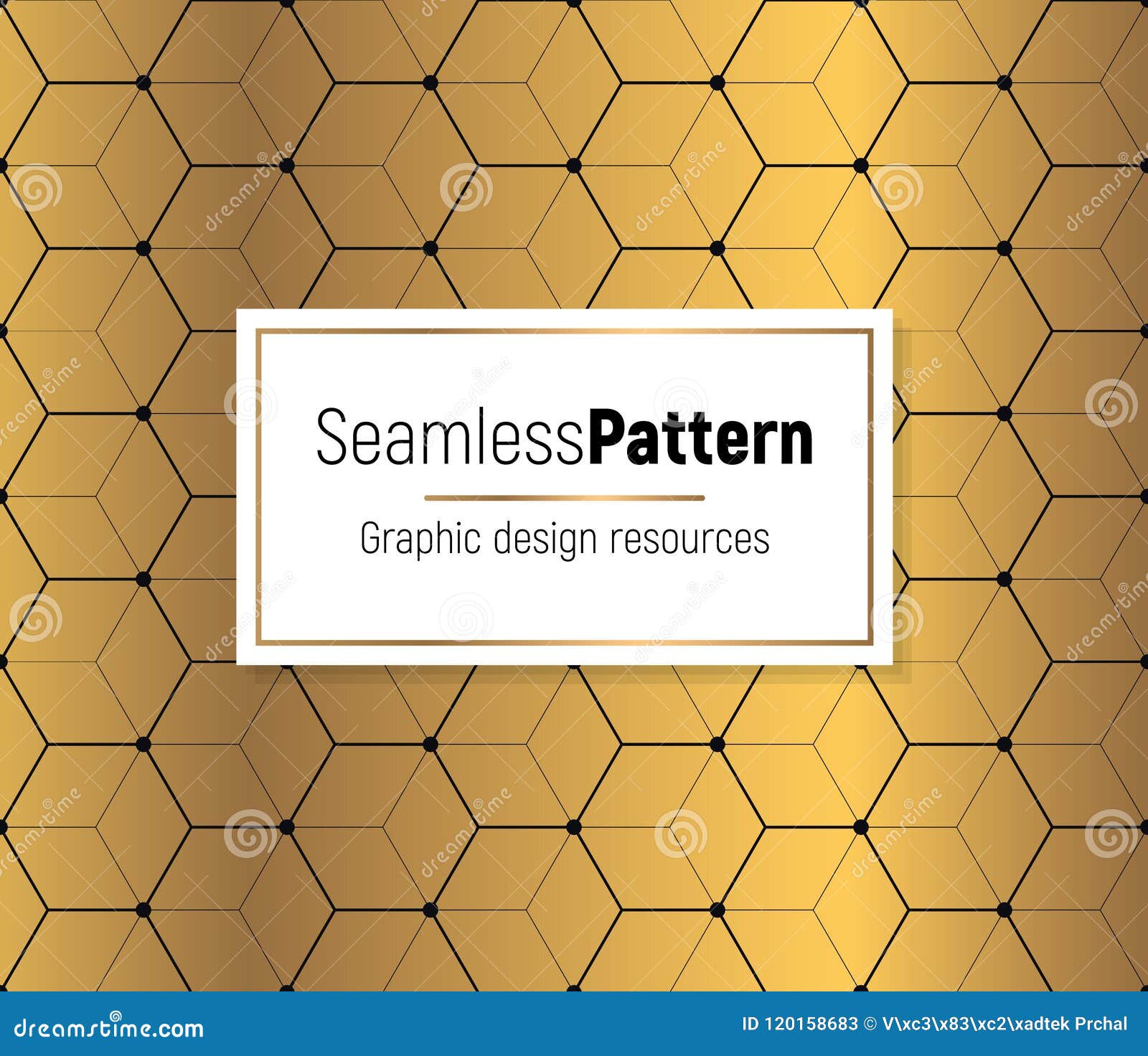 Golden Seamless Pattern on a Dark Background. Stock Illustration ...