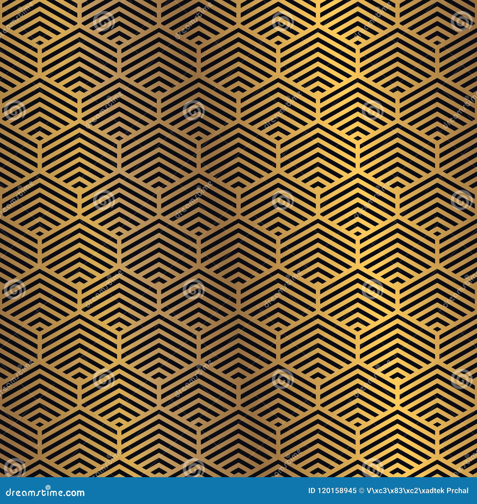 Golden Seamless Pattern on a Dark Background. Stock Vector ...