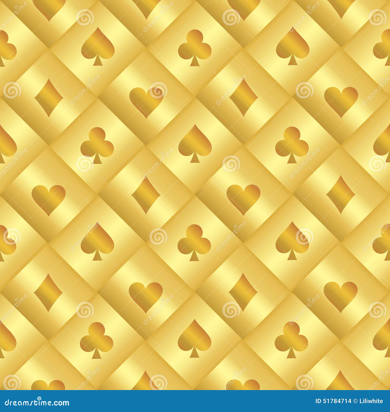 Golden Seamless Pattern with Poker Card Black and Stock Vector ...