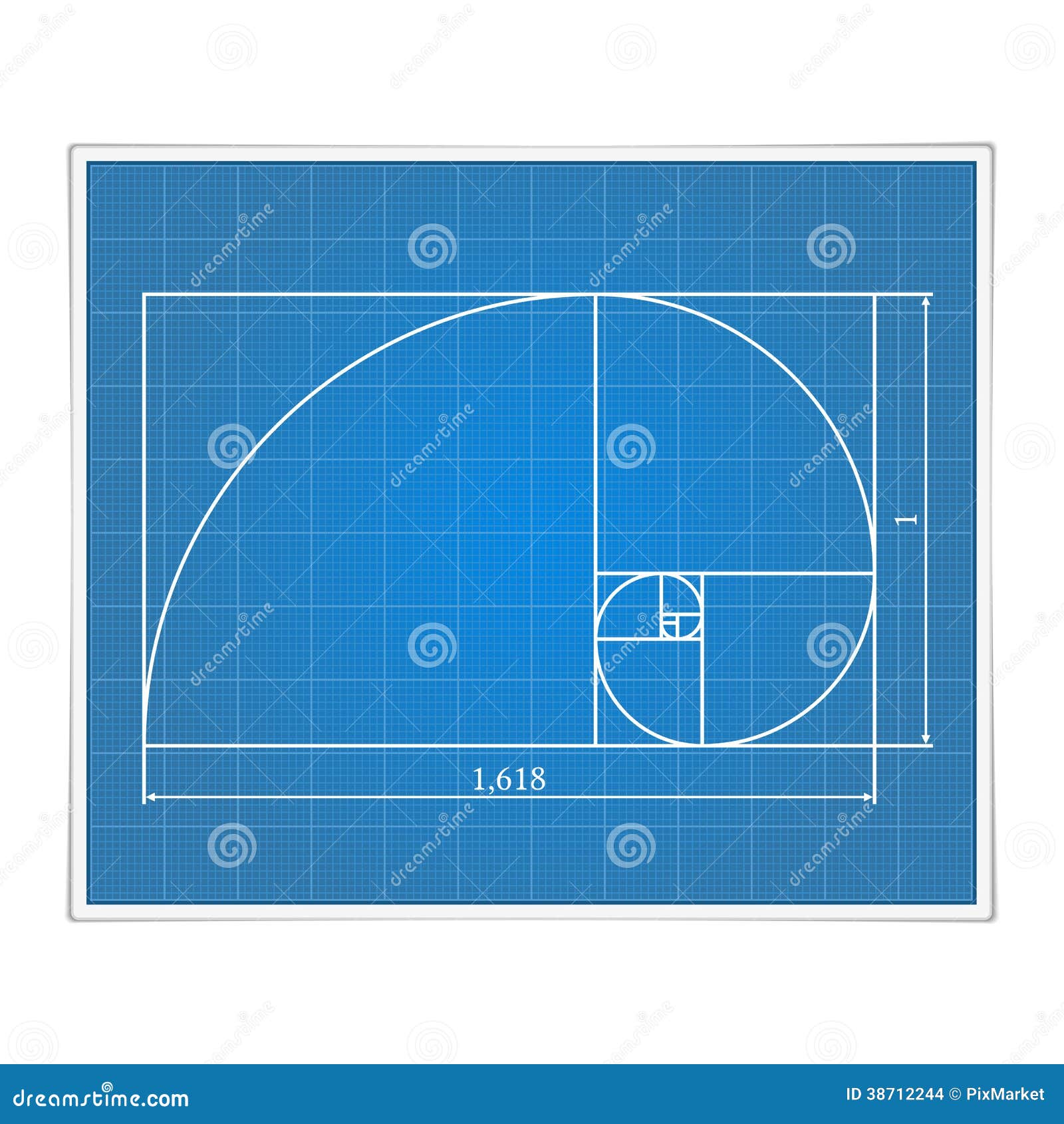 Golden Section Ratio, Divine Proportion And Golden Spiral On Monarch ...