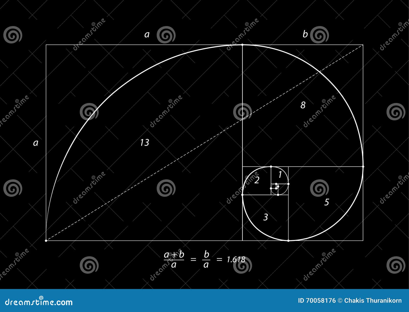 Golden Section Isolated on Black, Vector Stock Vector - Illustration of ...