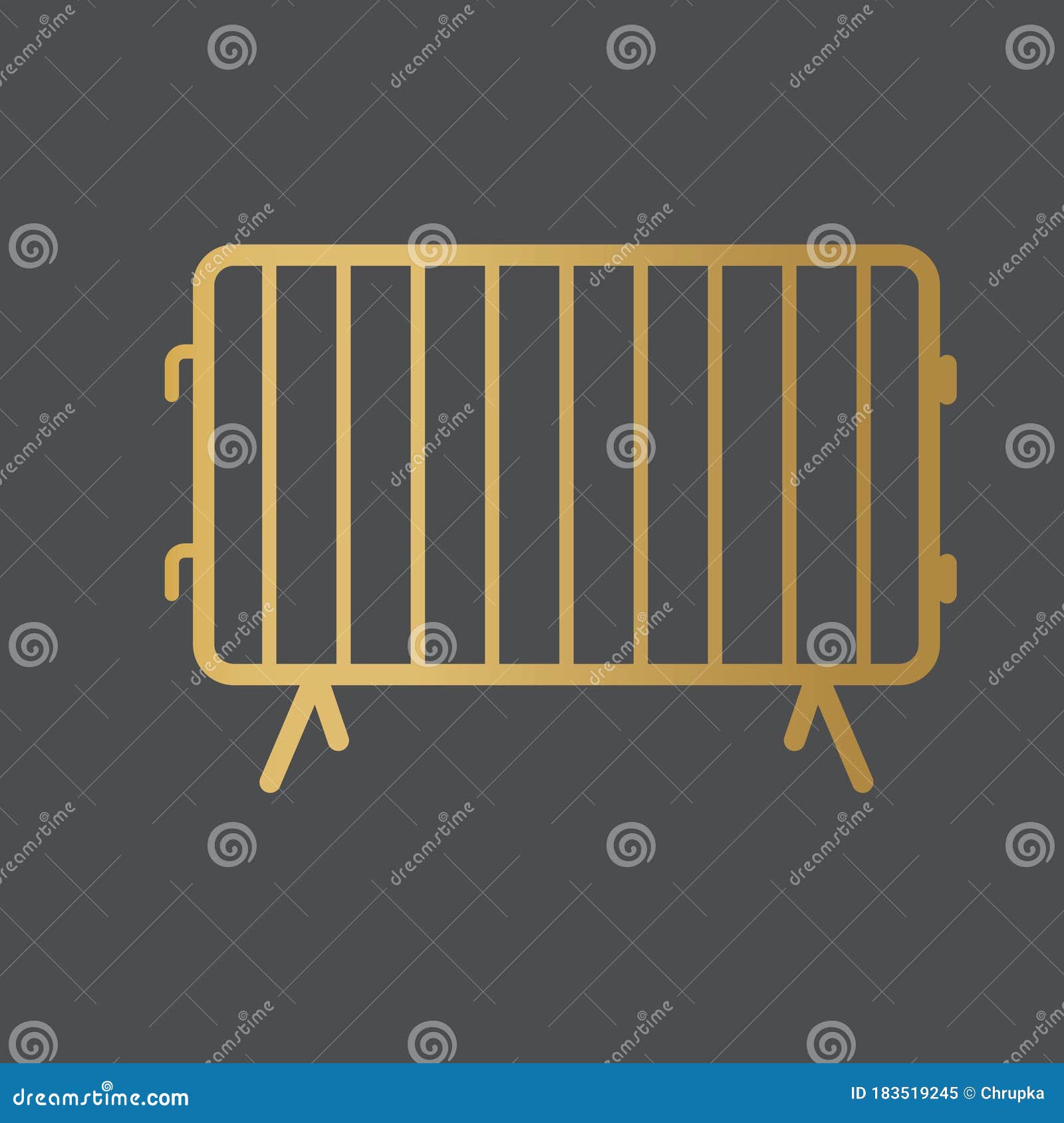 Golden Secure Metal Barricade Icon Stock Vector - Illustration of ...