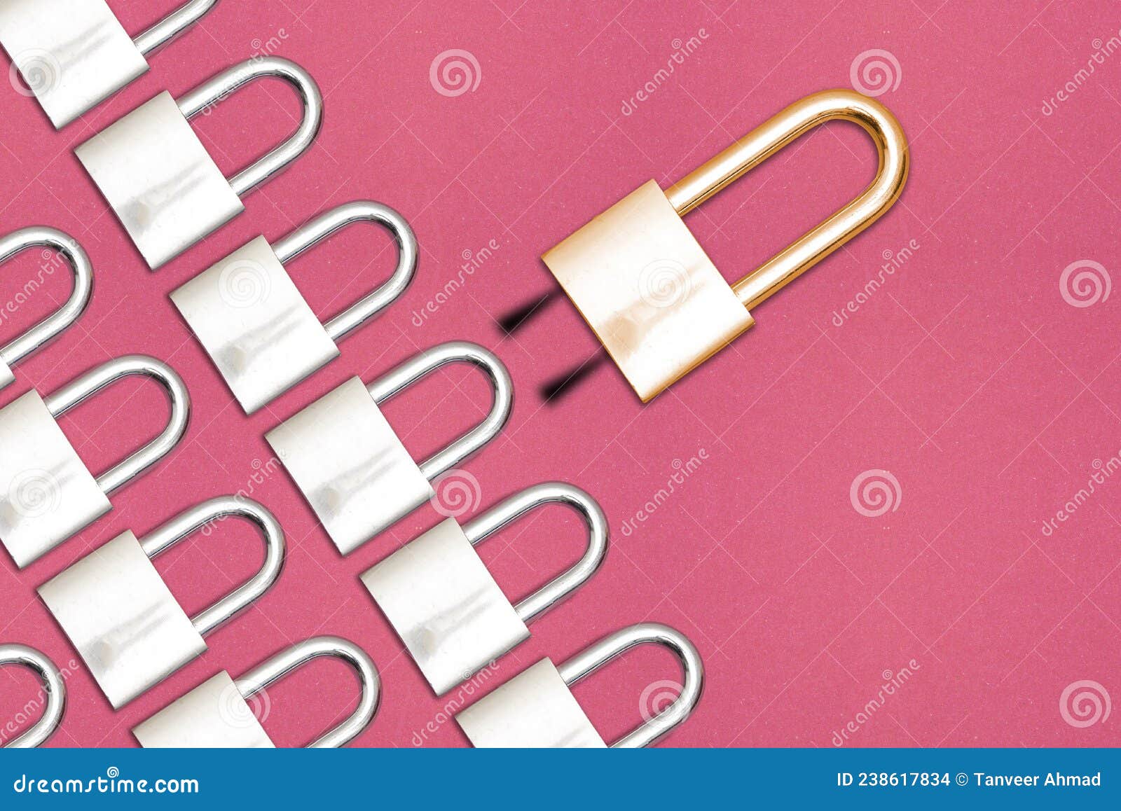 Golden Security Lock Leading the Team Conceptual Image Stock Photo ...