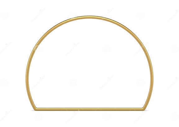 Golden Semicircle Geometric Frame Basic Foundation 3d Element ...