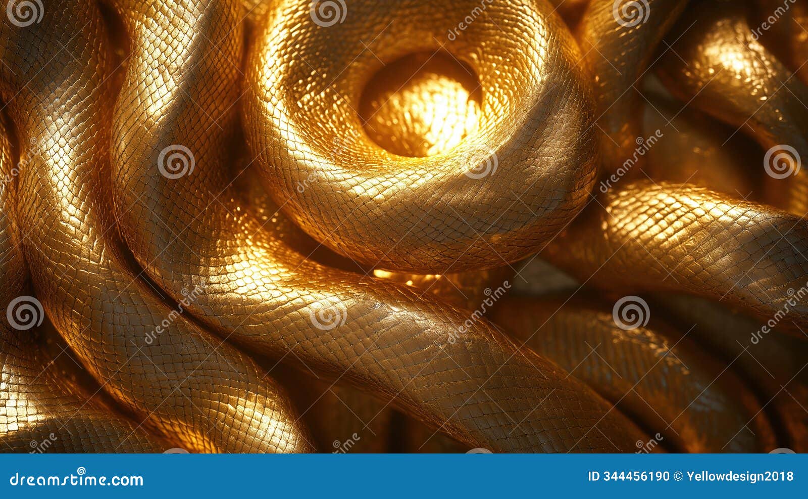 A Golden Serpent Sculpture Resting On A Marble Pedestal Inscribed With ...