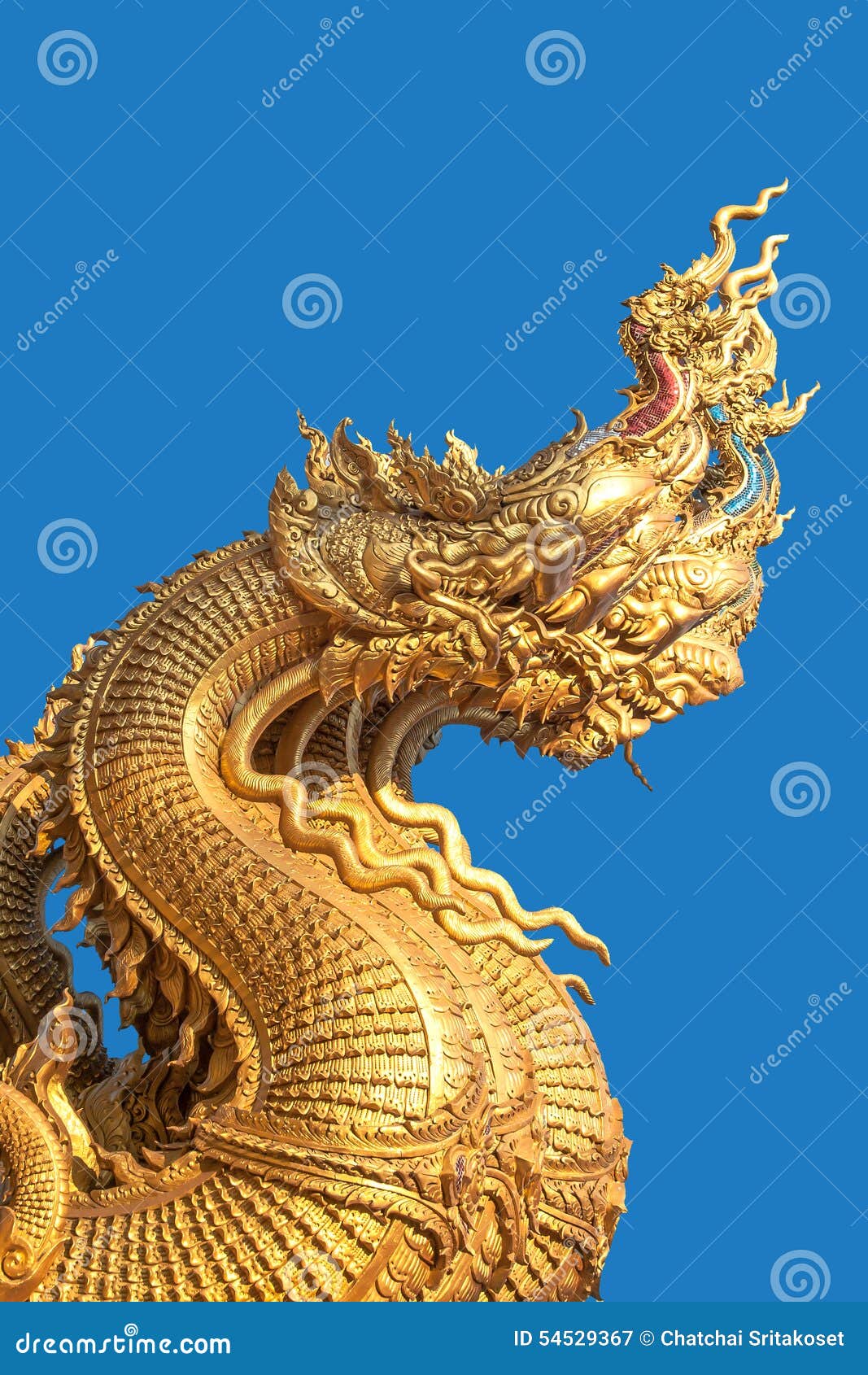 Golden serpent heads stock image. Image of fairytale - 54529367