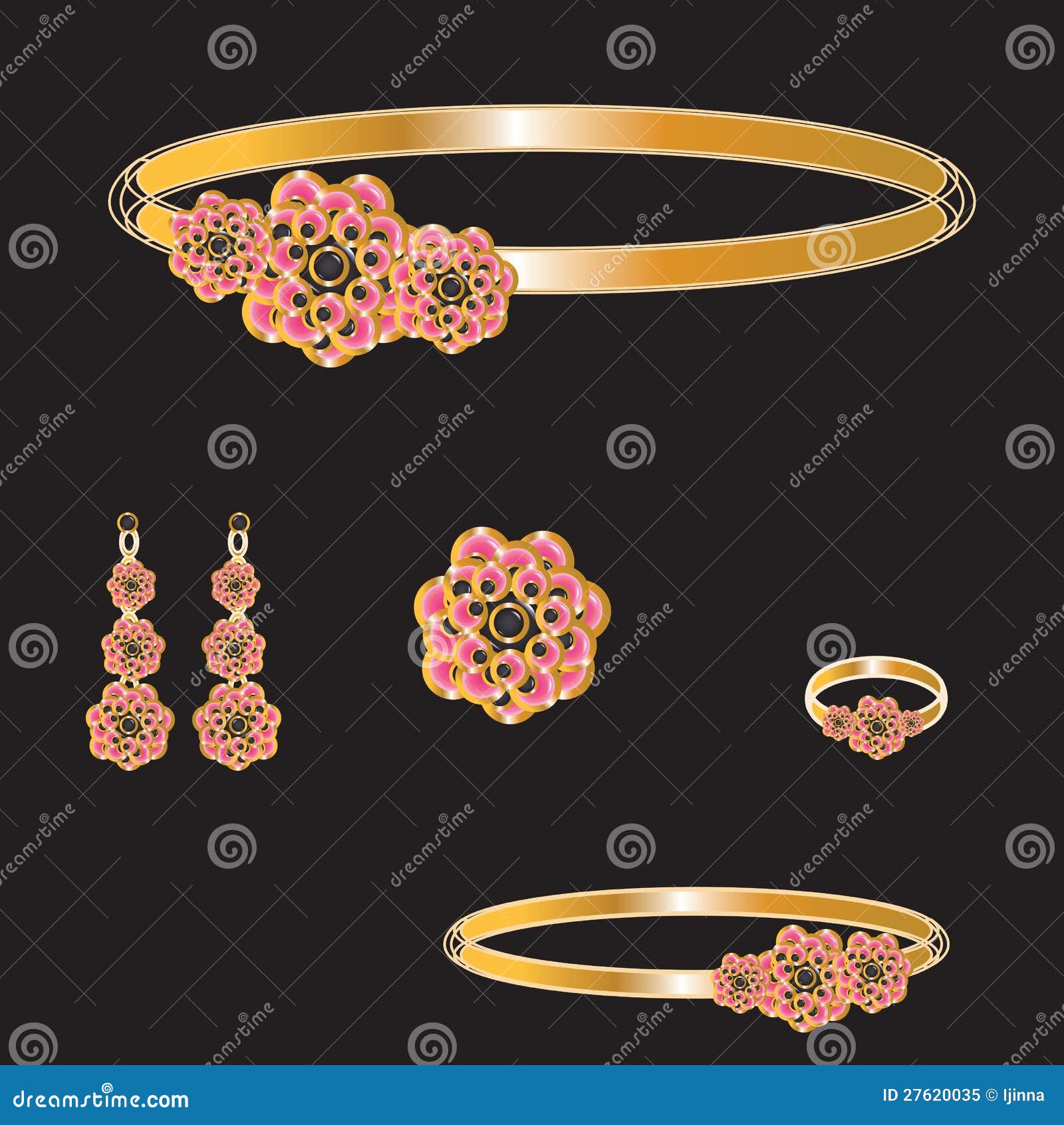 Golden set stock vector. Illustration of beautiful, gold - 27620035
