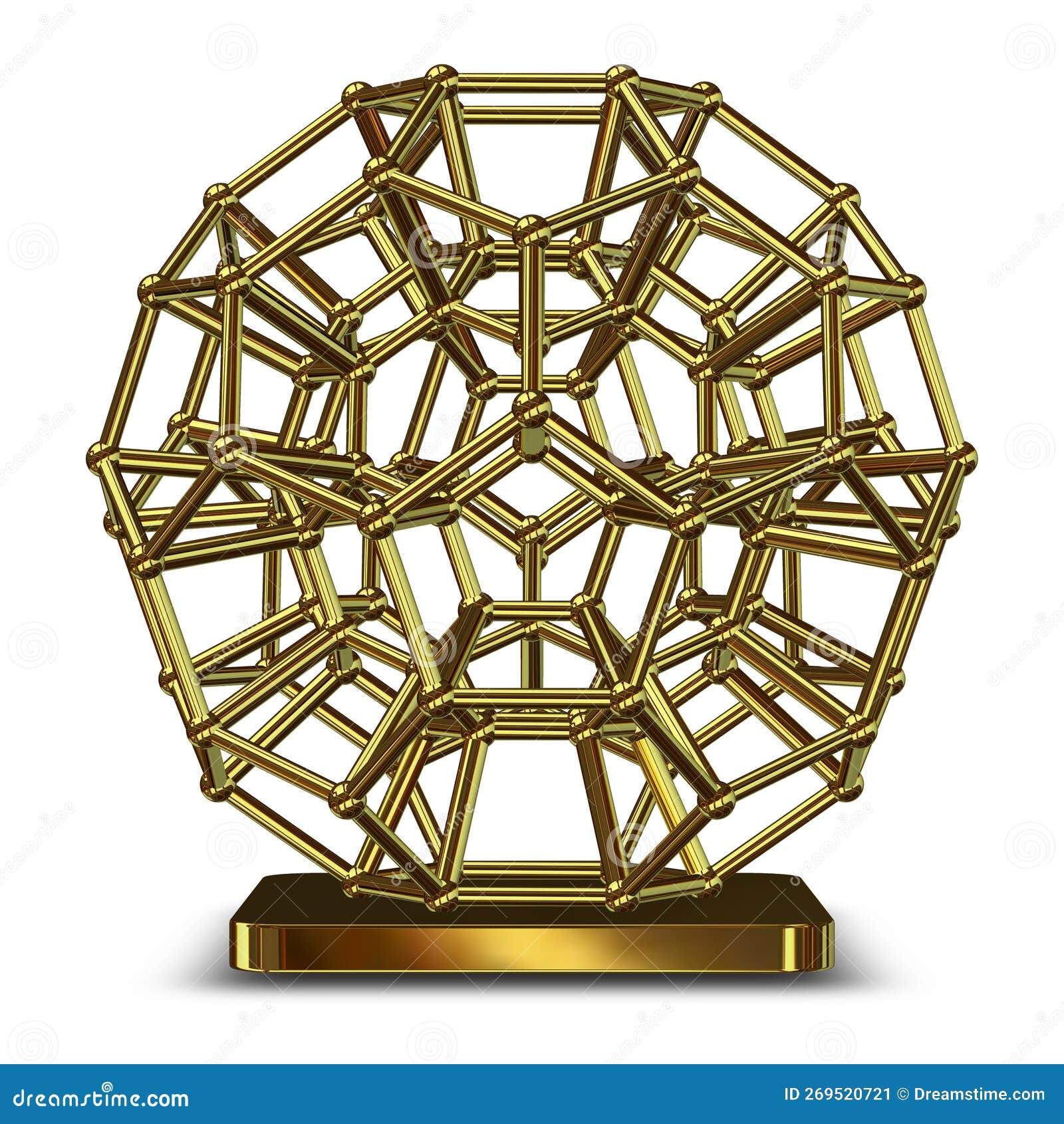 Golden Shape, Background, Geometric Figure, Unique Design, 3D Render ...