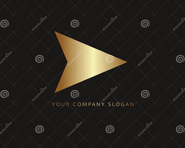Golden Triangle Shape Logo Vector Premium Stock Vector - Illustration ...