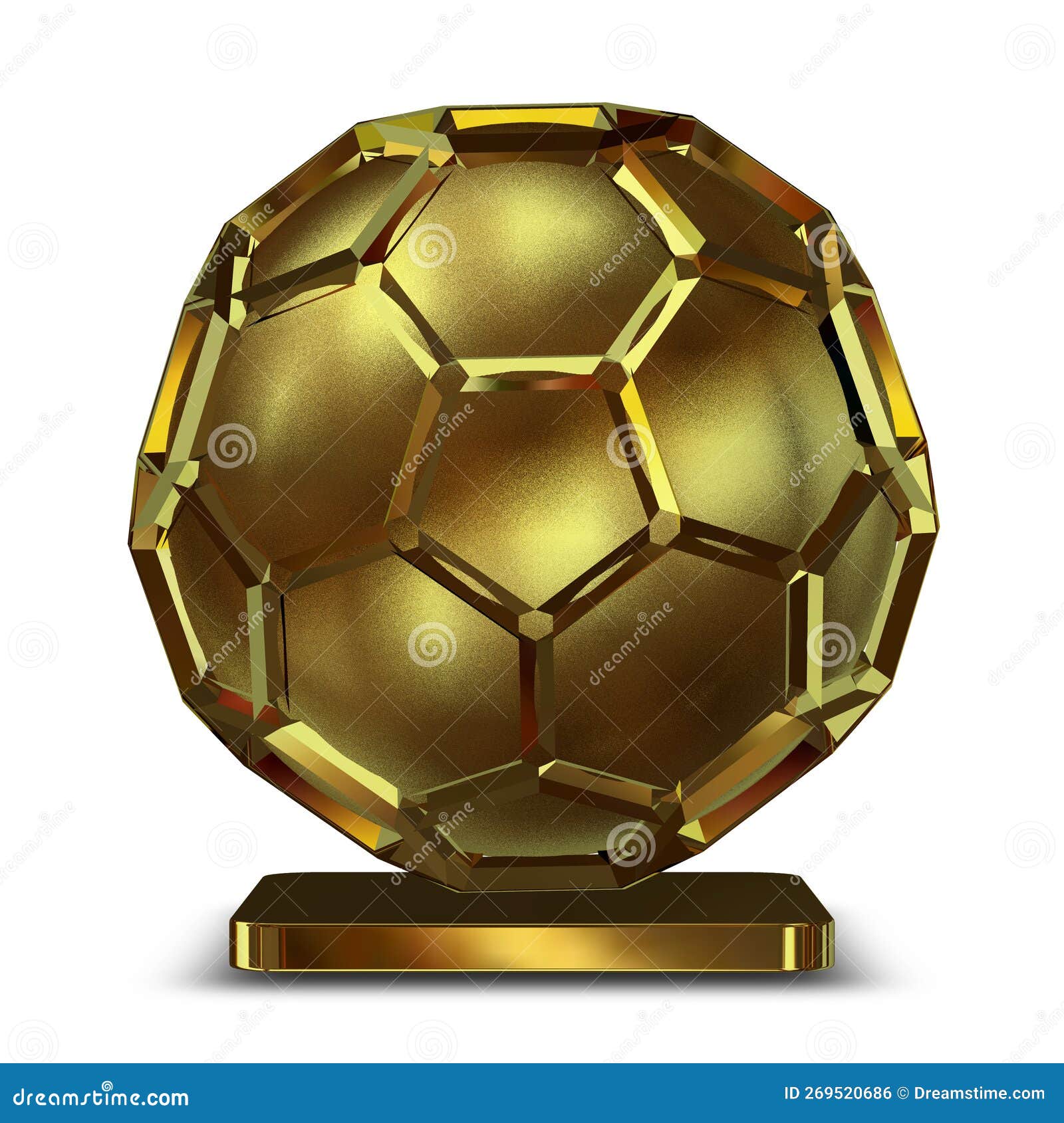 Golden Shape, Unique Design, Geometric Figure, 3D Render, Background ...