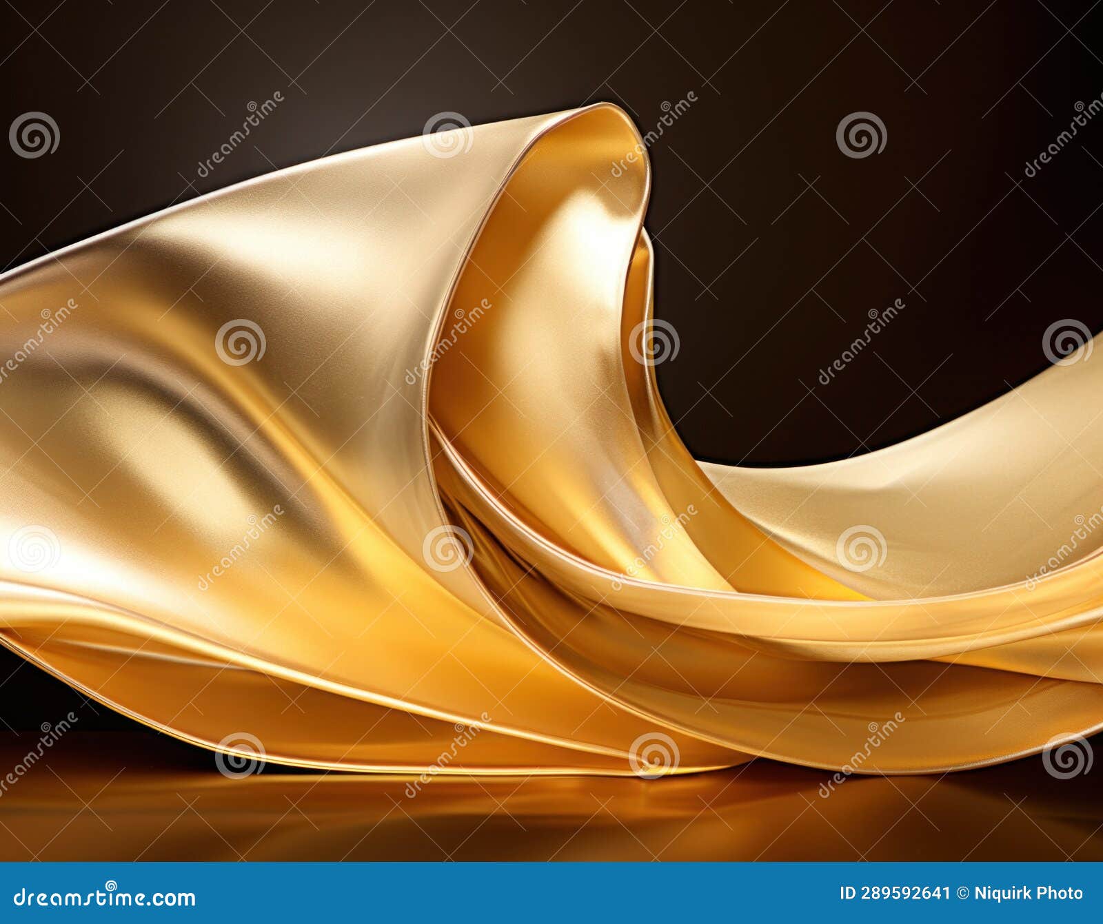 Golden Sheet Strips Forming A Flowing Abstract Background. Stock Photo ...