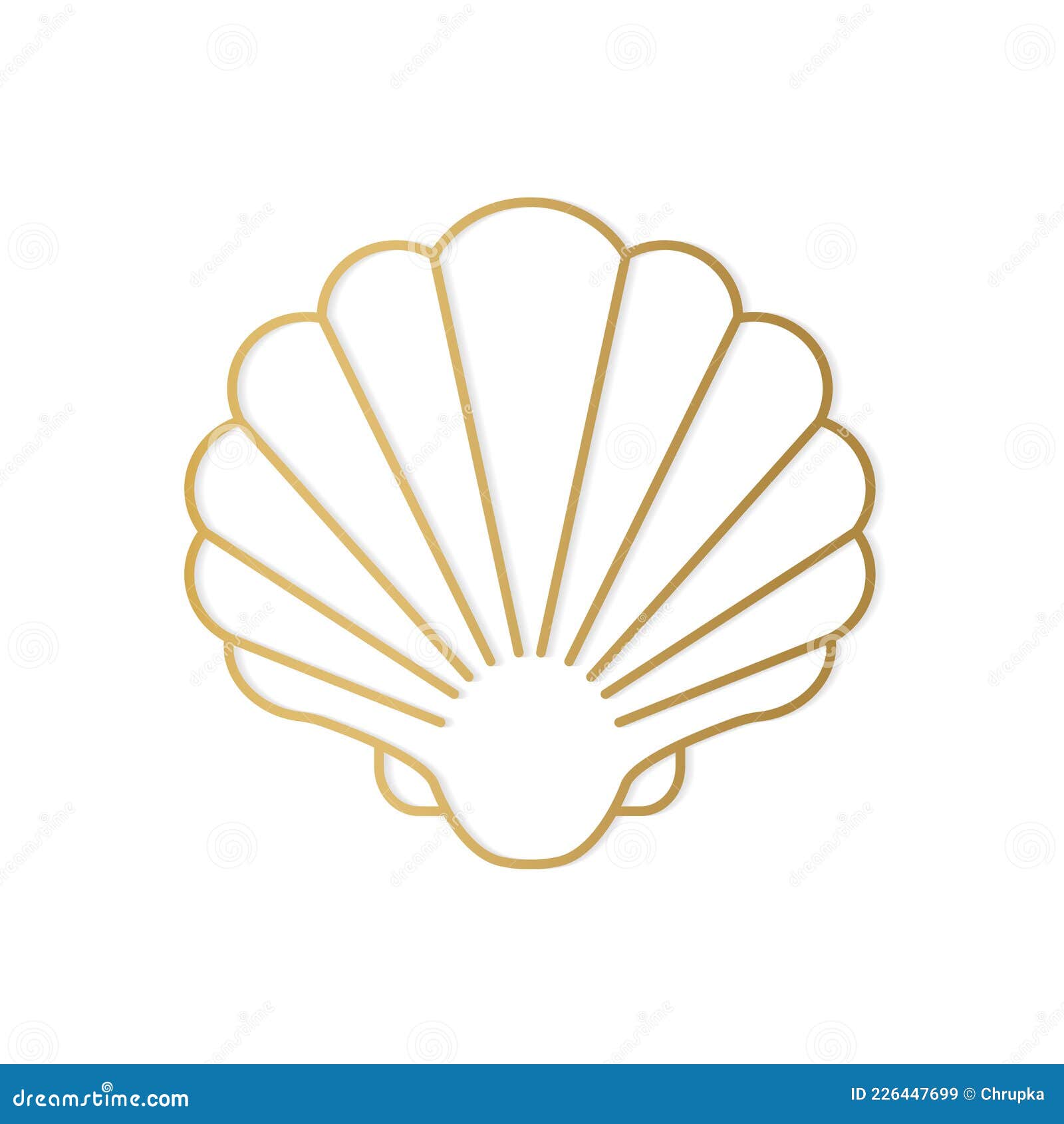 Golden shell icon stock vector. Illustration of design - 226447699