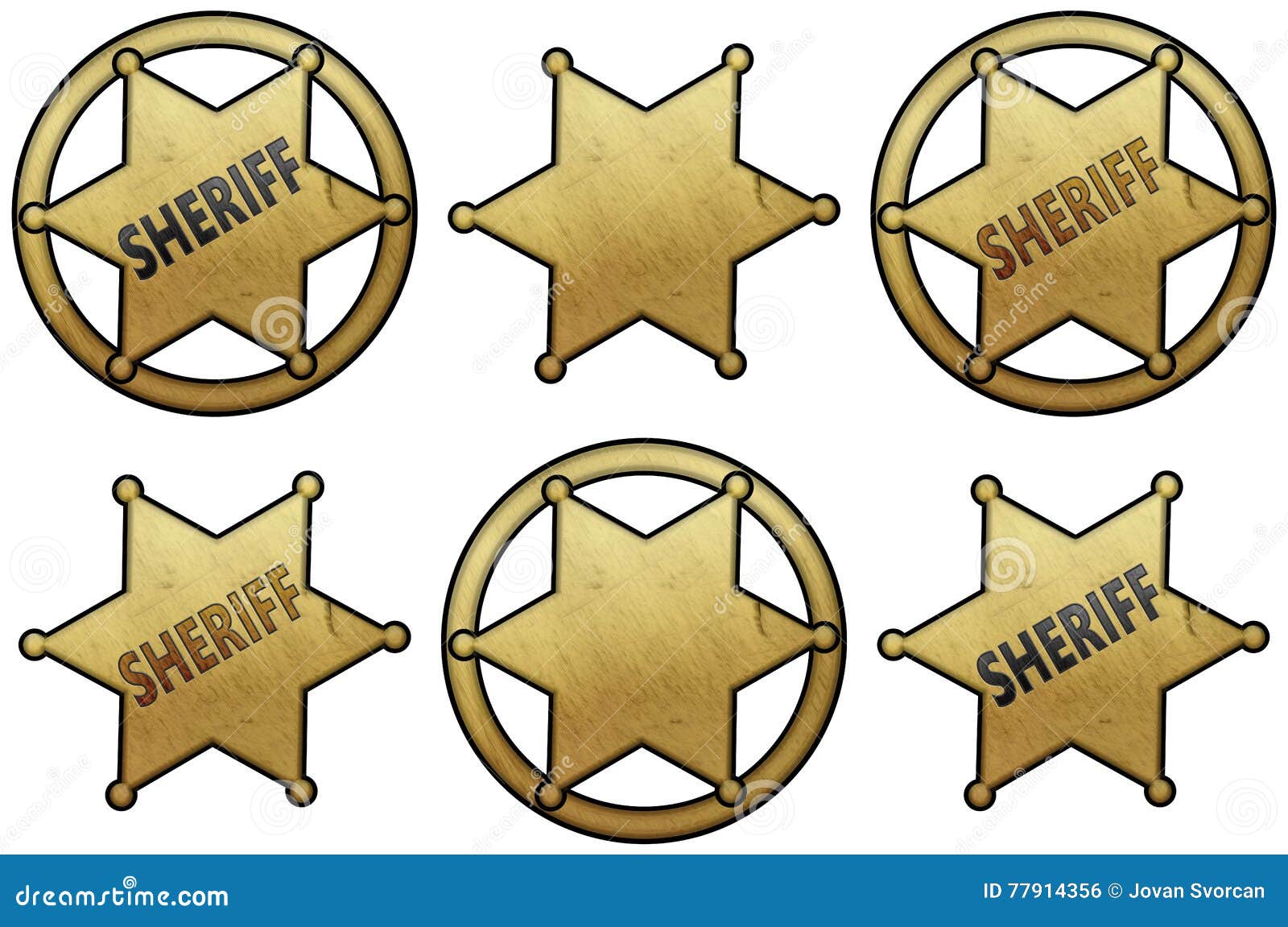 Sheriff Stars Badges. Western Star Texas And Rangers Shields Or Logos ...