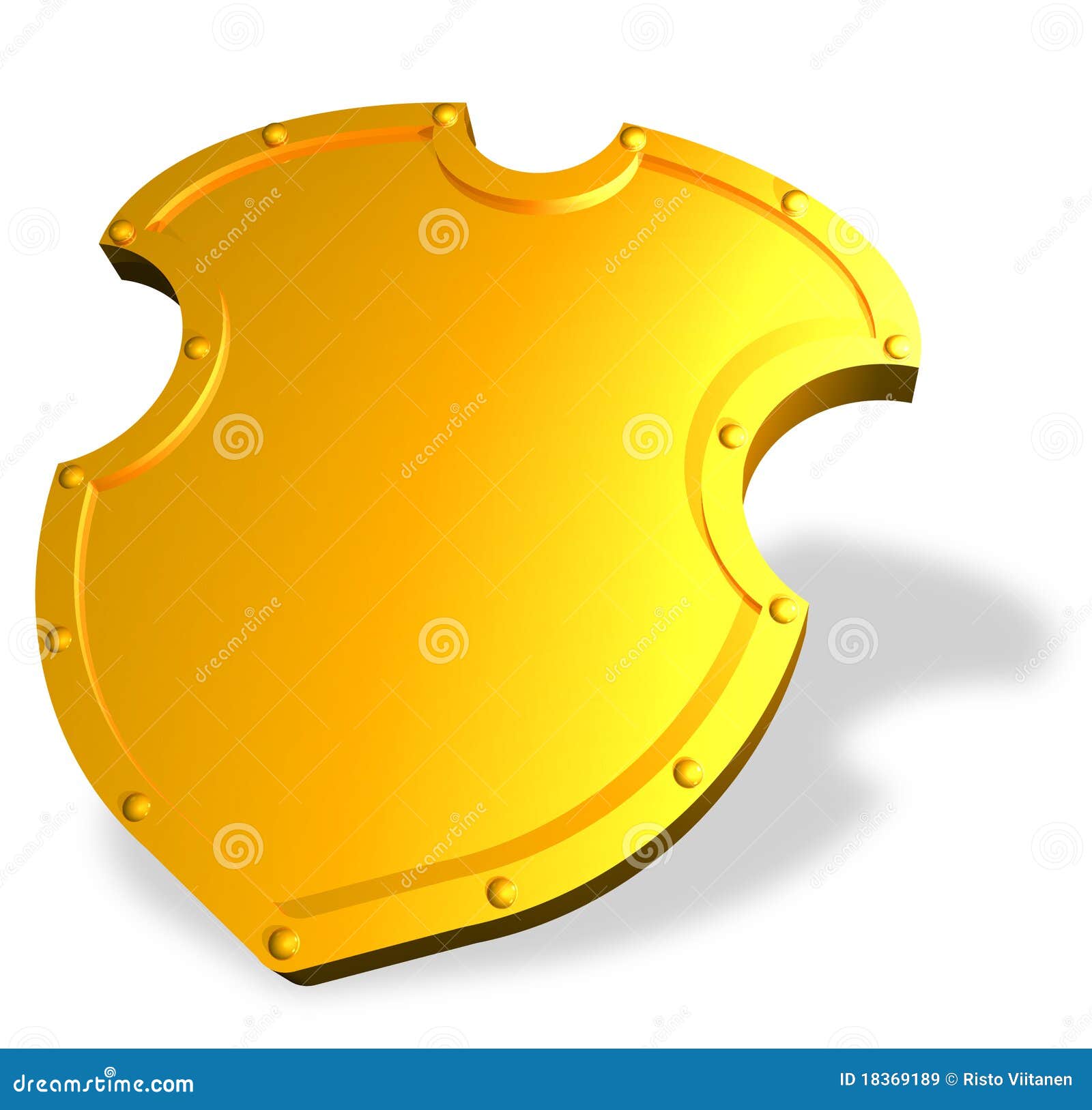 Golden shield stock illustration. Illustration of icon - 18369189