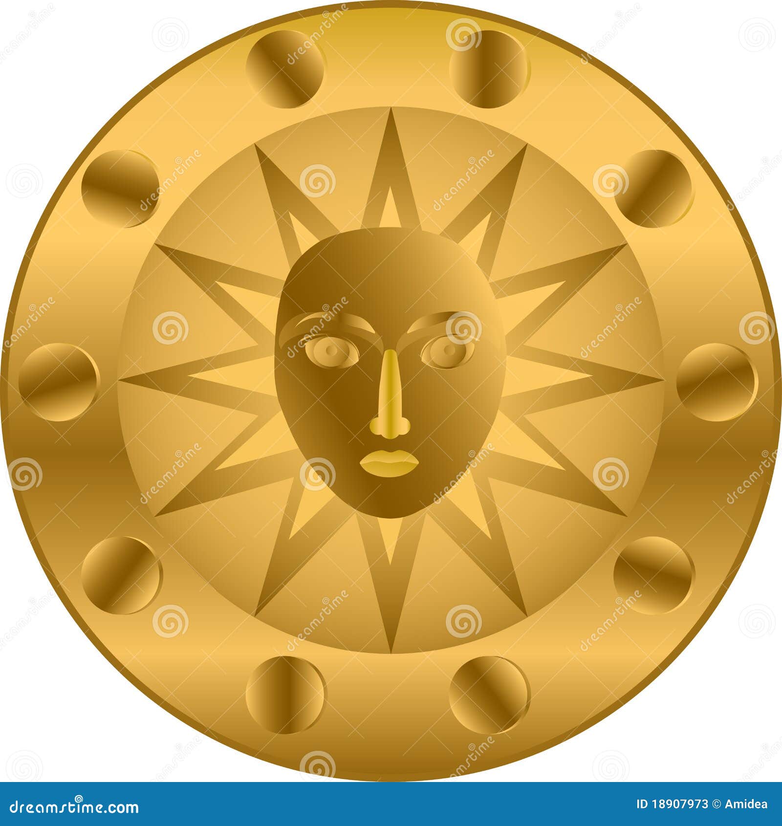 Golden shield stock vector. Illustration of eyes, gold - 18907973