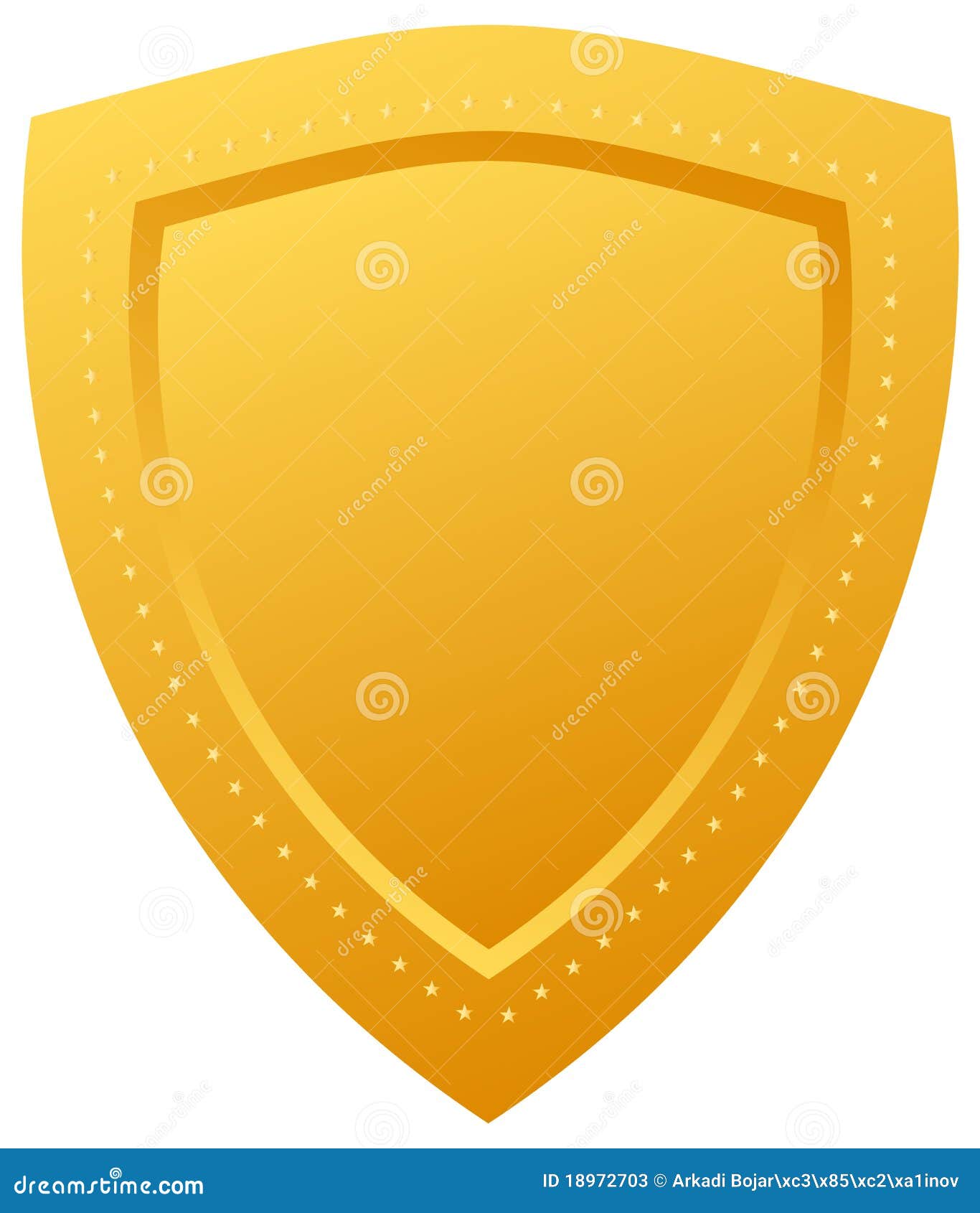 Golden Shield Logo With Laurel Wreath. Red And Gold Medieval Heraldic ...