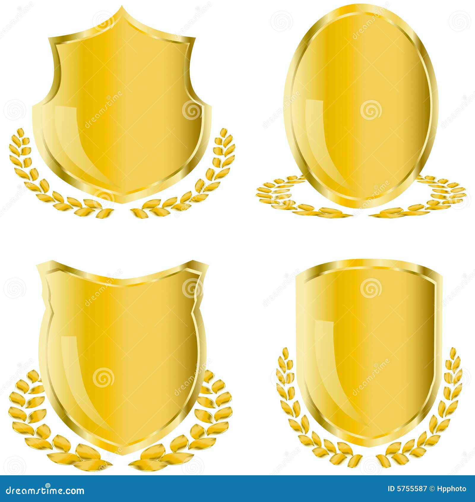 Golden shield stock vector. Illustration of insignia, competition - 5755587