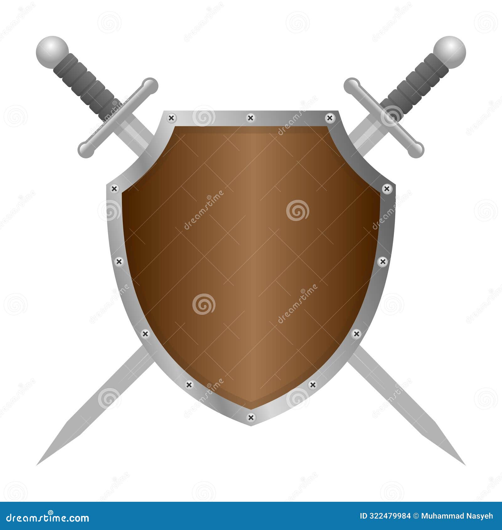 Shield with crossed swords stock vector. Illustration of medieval ...