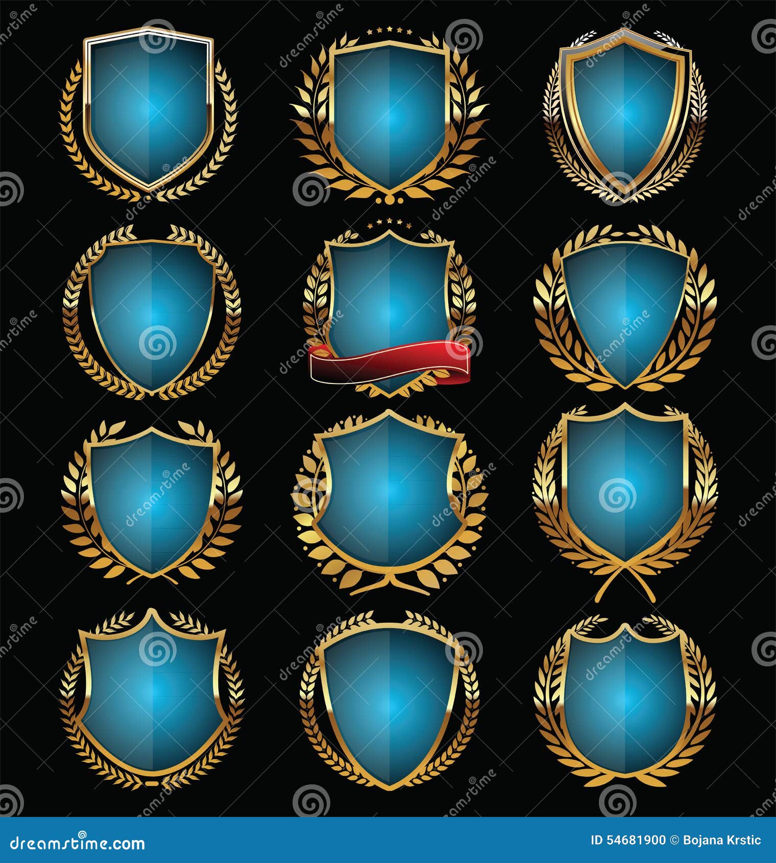 Golden shield design stock illustration. Illustration of power - 54681900