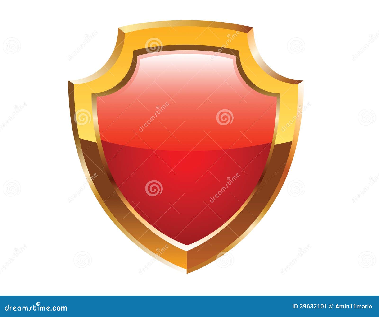 Golden shield illustration stock illustration. Illustration of gold ...