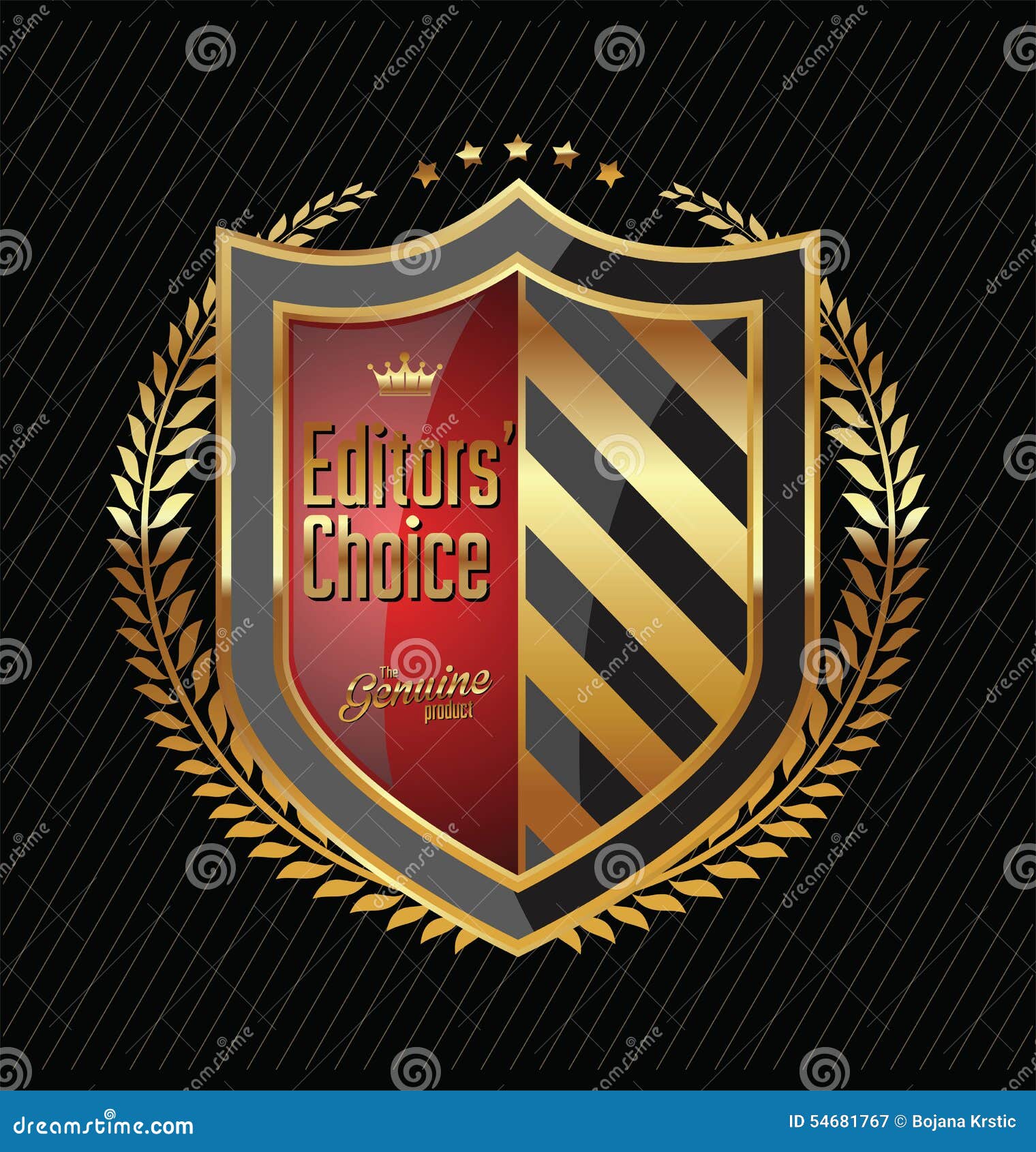 Golden Shield with Laurel Wreath, Editors Choice Stock Illustration ... Golden Shield with Laurel Wreath, Editors Choice Stock Illustration ...