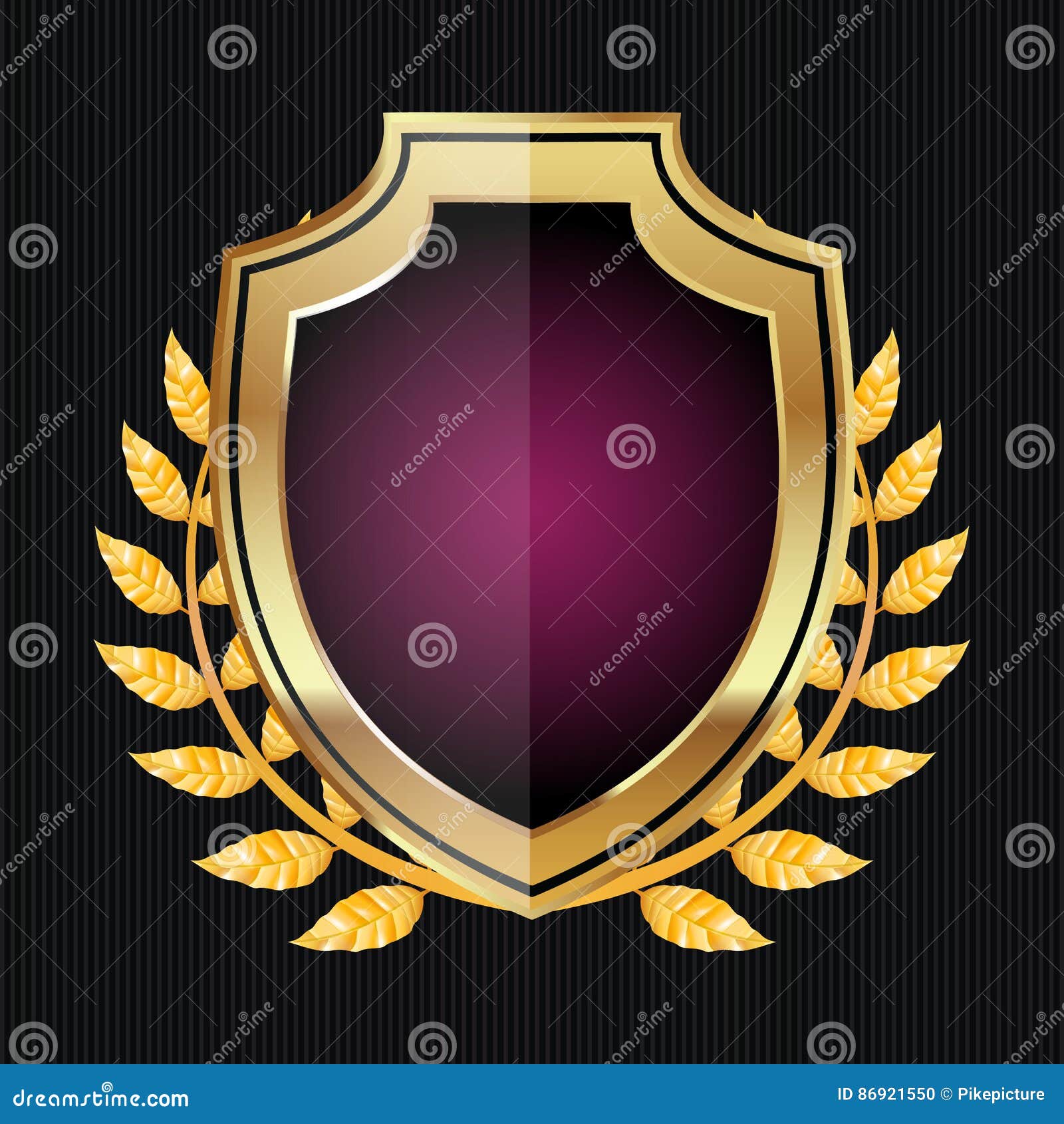 Golden Shield with Laurel Wreath. Vector Illustration Stock Vector ... Golden Shield with Laurel Wreath. Vector Illustration Stock Vector ...
