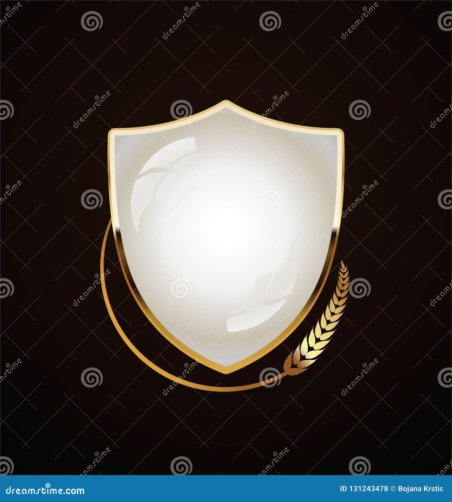 Golden Shield Retro Design Illustration Collection Stock Illustration ...