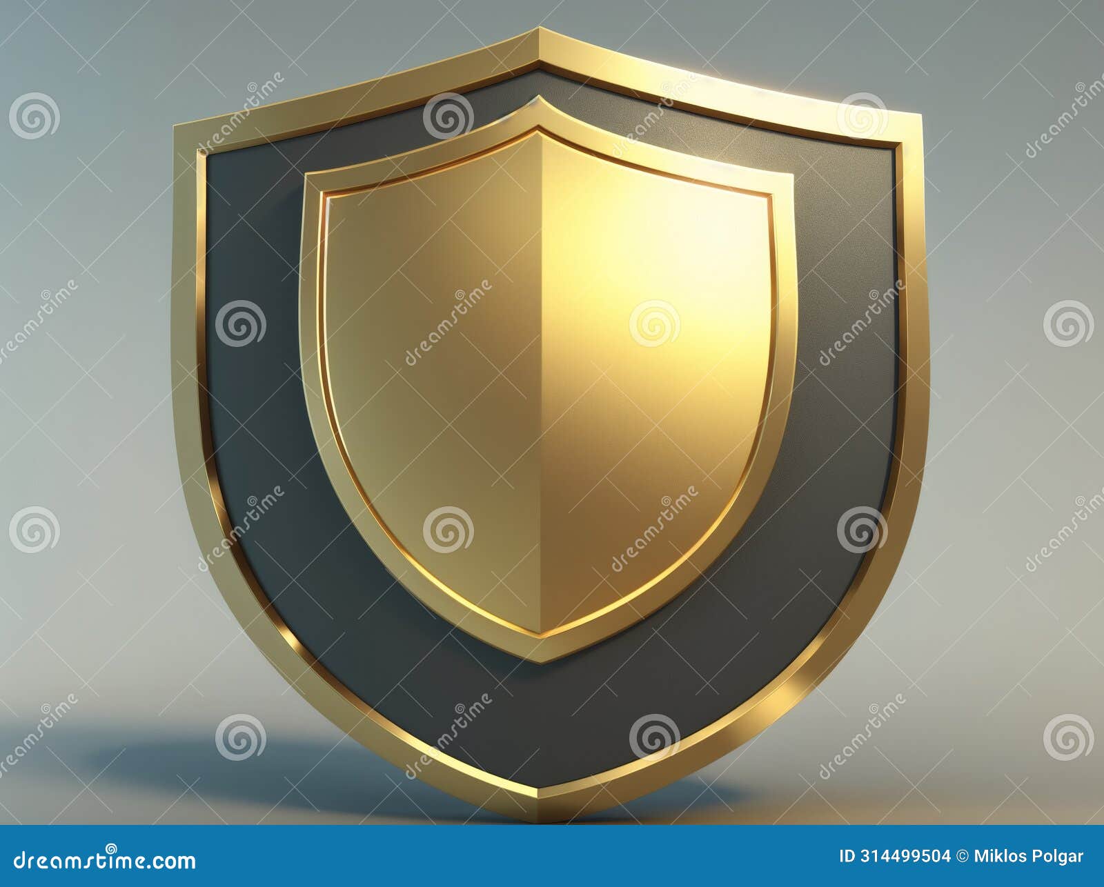 A Golden Shield with a Shiny Surface. Stock Photo - Image of surface ...