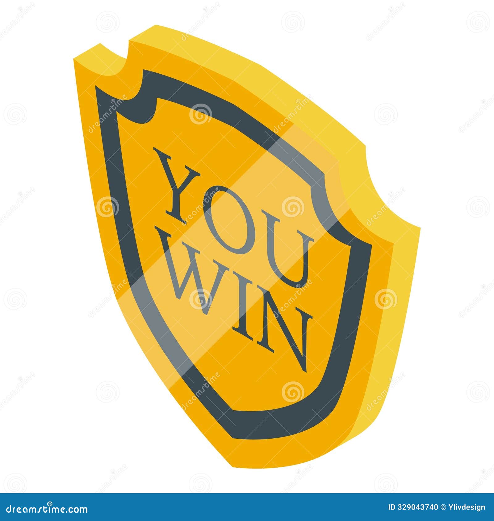 Golden Shield Showing You Win Message for Game Ui Stock Illustration ...