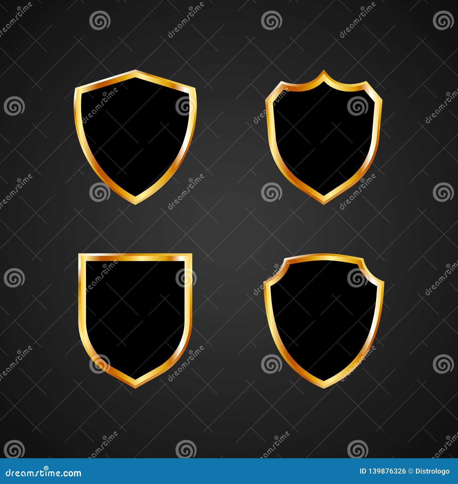 Golden Shield Vector Design Illustration. Shield Vector Design Stock ...