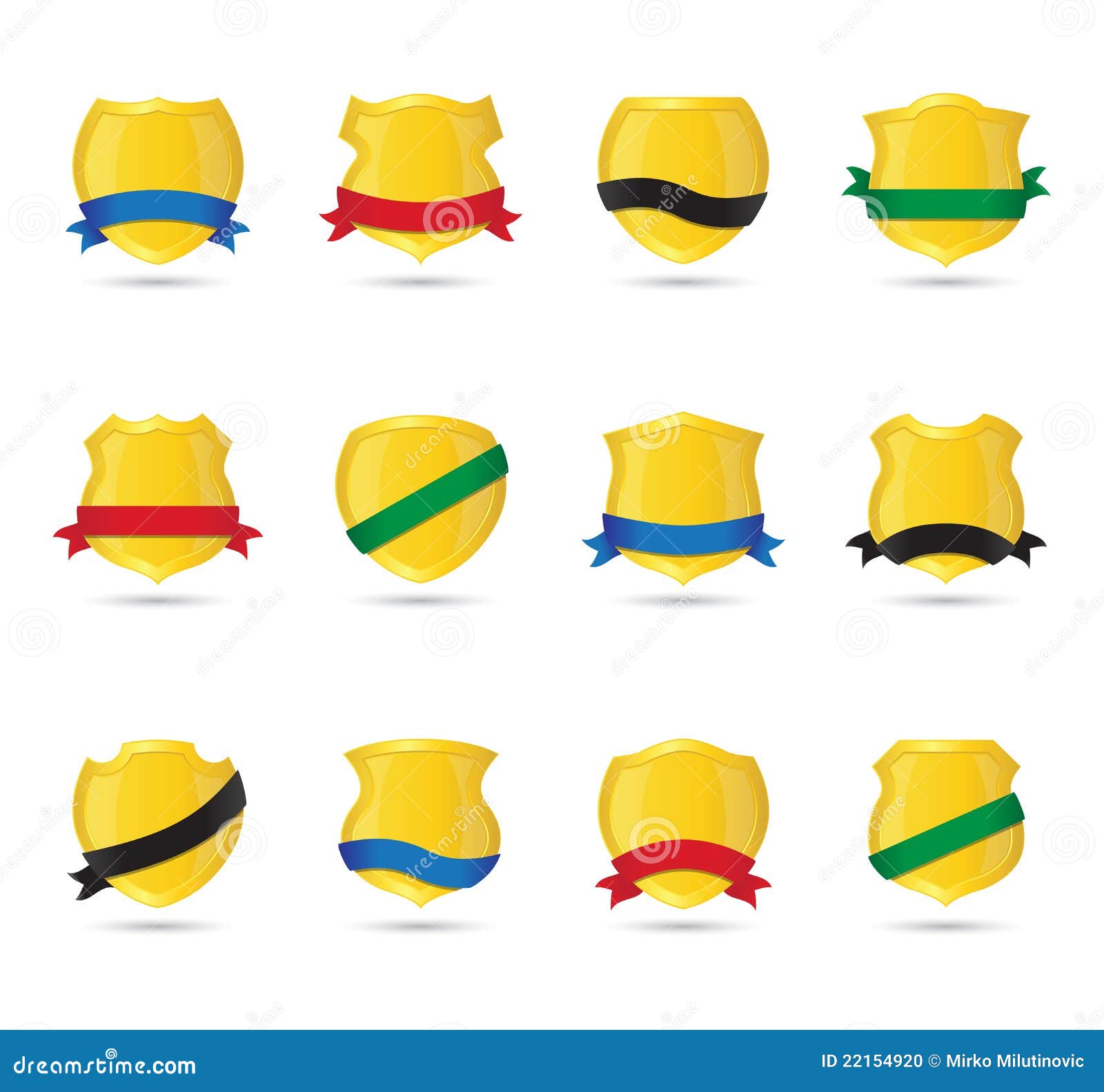 Golden shields stock vector. Illustration of coat, heraldry - 22154920