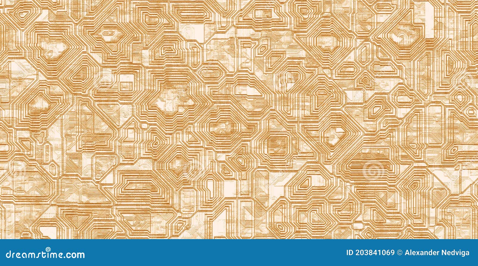 Golden Shine Techno Background. Seamless Gold Pattern Stock ...