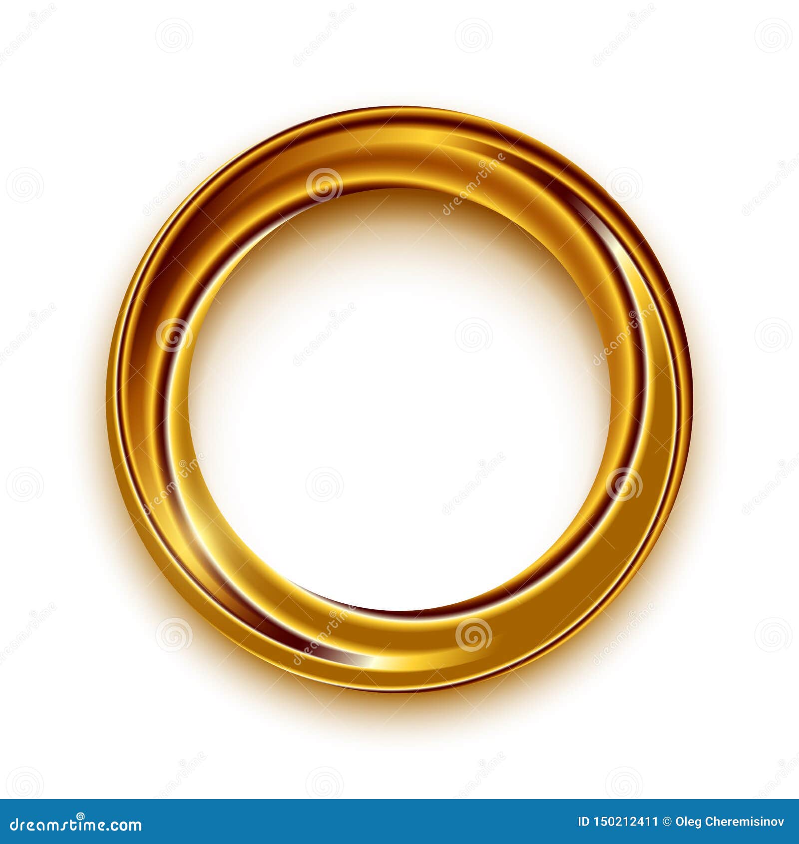 Golden Shining Circle Text Frame Illustration Isolated on White ...