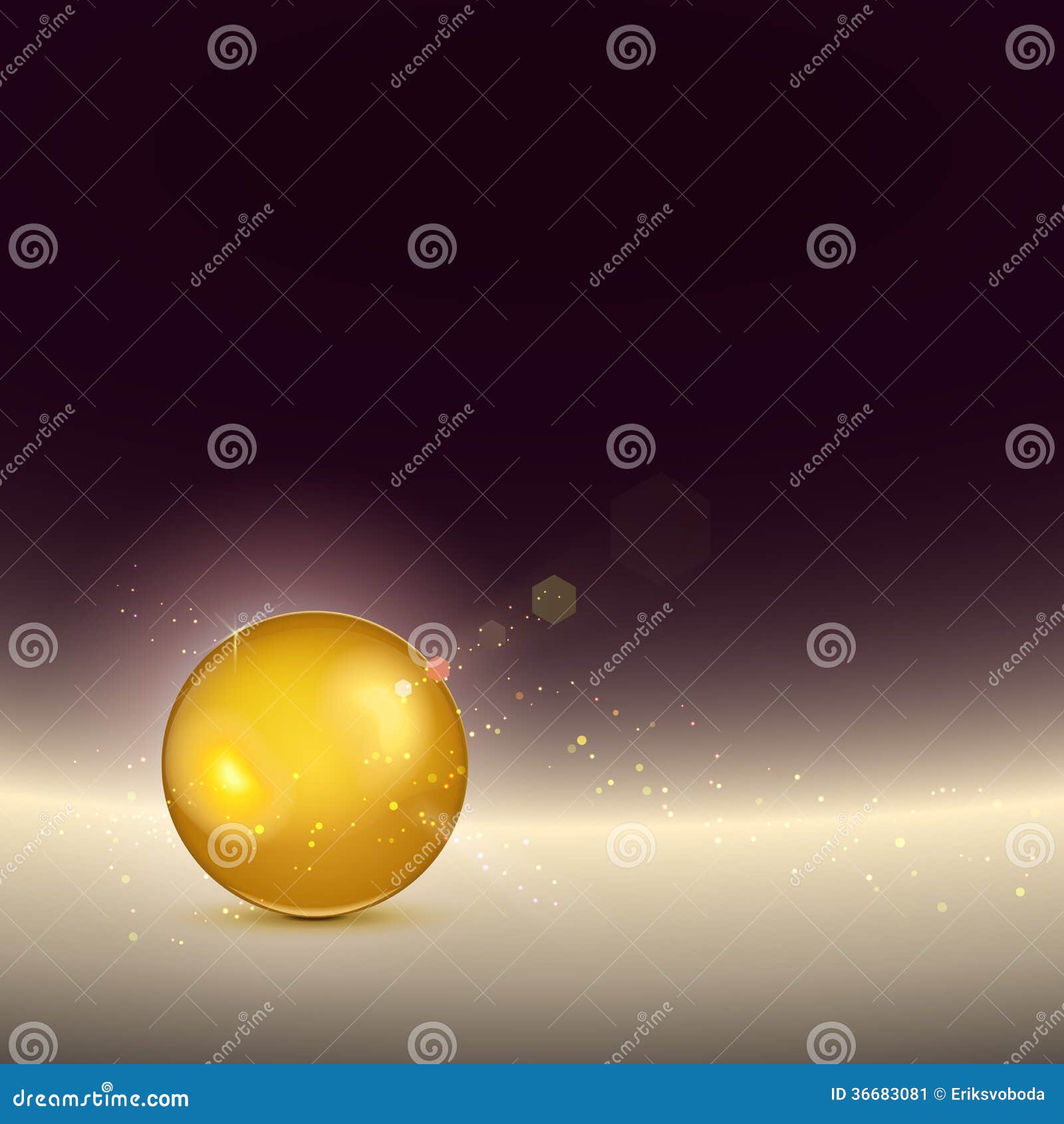 Golden Shiny Glow Sphere. Vector Stock Vector - Illustration of rich ...