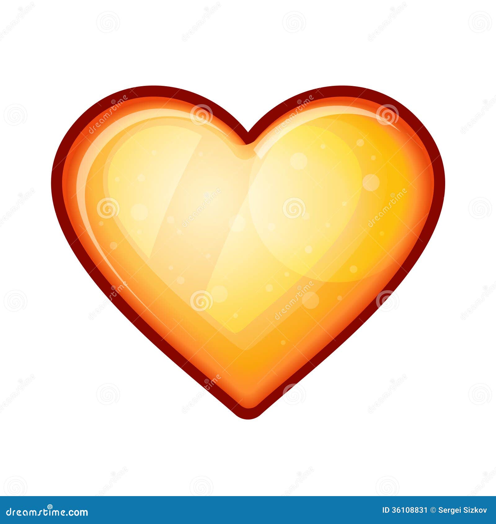 Golden Shiny Heart Shape Isolated on White Stock Vector - Illustration ...