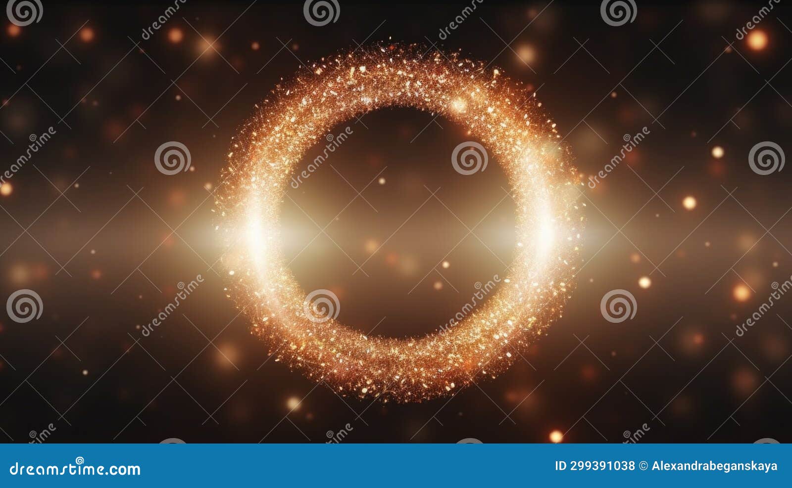 Golden Shiny Outline of a Round Frame Stock Illustration - Illustration ...