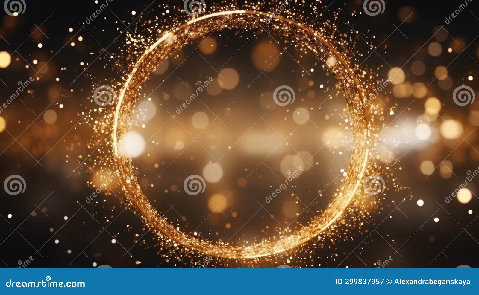 Golden Shiny Outline of a Round Frame Stock Illustration - Illustration ...