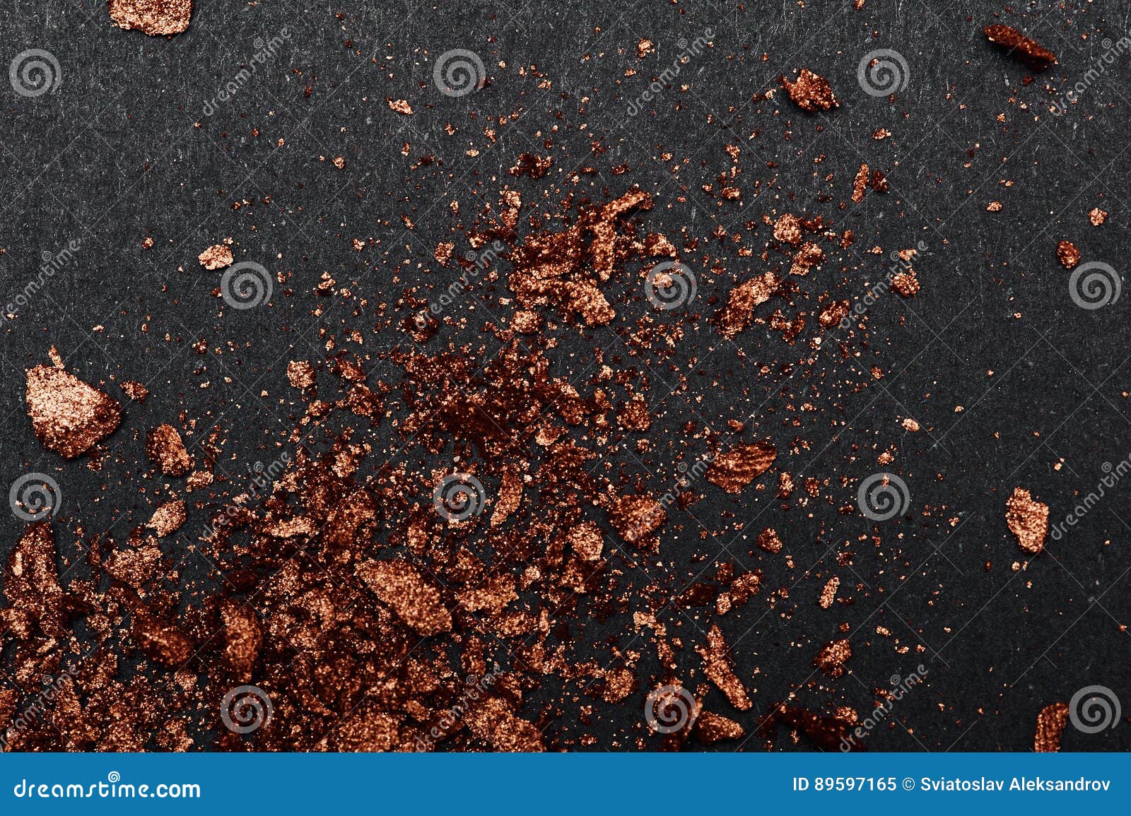 Golden Shiny Powder Pieces on Black Paper Stock Image - Image of color ...