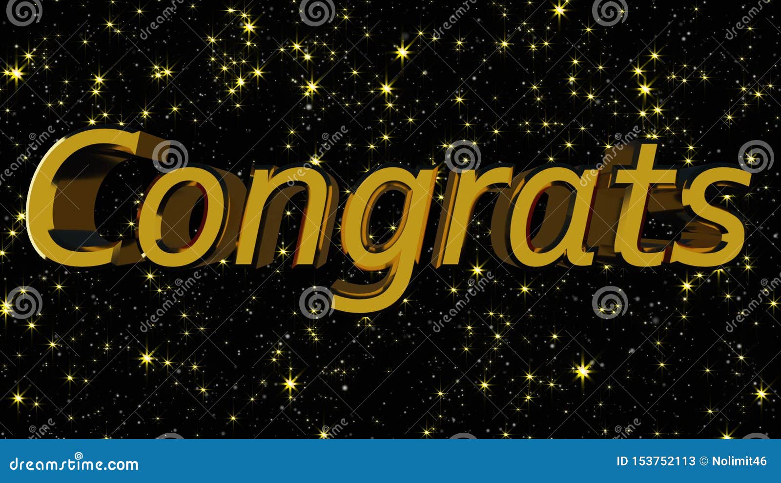 Golden Shiny Text Congrats with Many Stars, Modern Background for ...